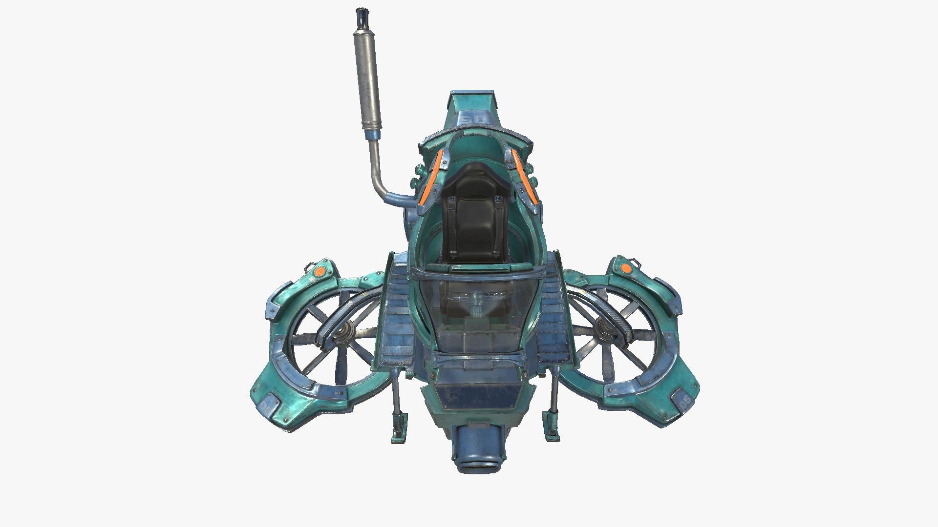 3D Sci-Fi Hovercraft Helicopter VTOL Tiltrotor Glider Plane Flying Aircraft Vehicle 05 ...