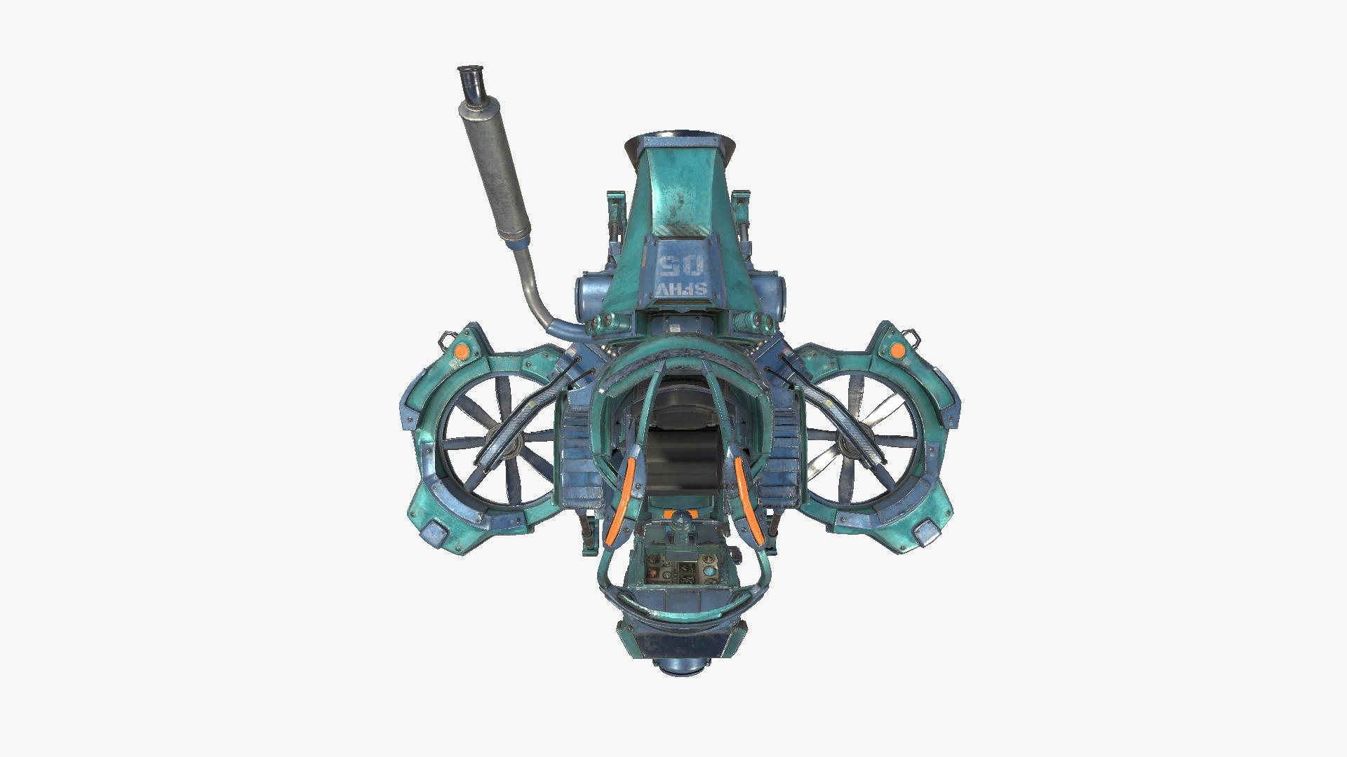 3D Sci-Fi Hovercraft Helicopter VTOL Tiltrotor Glider Plane Flying ...