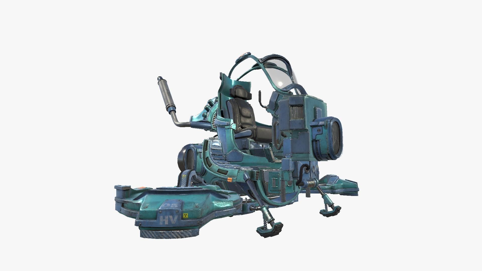 3D Sci-Fi Hovercraft Helicopter VTOL Tiltrotor Glider Plane Flying ...