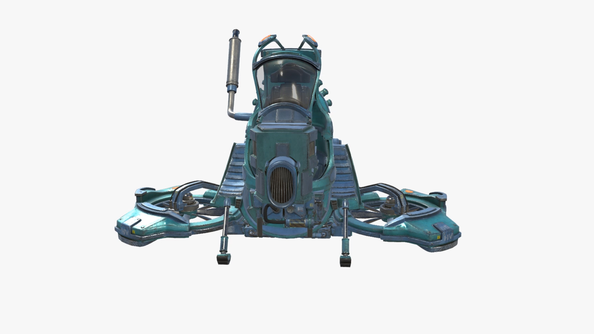 3D Sci-Fi Hovercraft Helicopter VTOL Tiltrotor Glider Plane Flying Aircraft Vehicle 05 ...