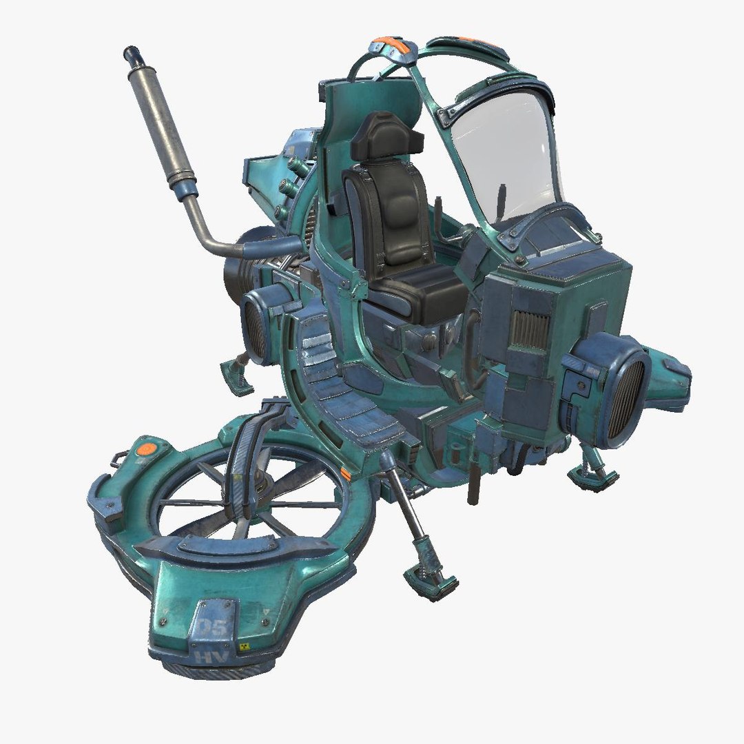 3D Sci-Fi Hovercraft Helicopter VTOL Tiltrotor Glider Plane Flying ...