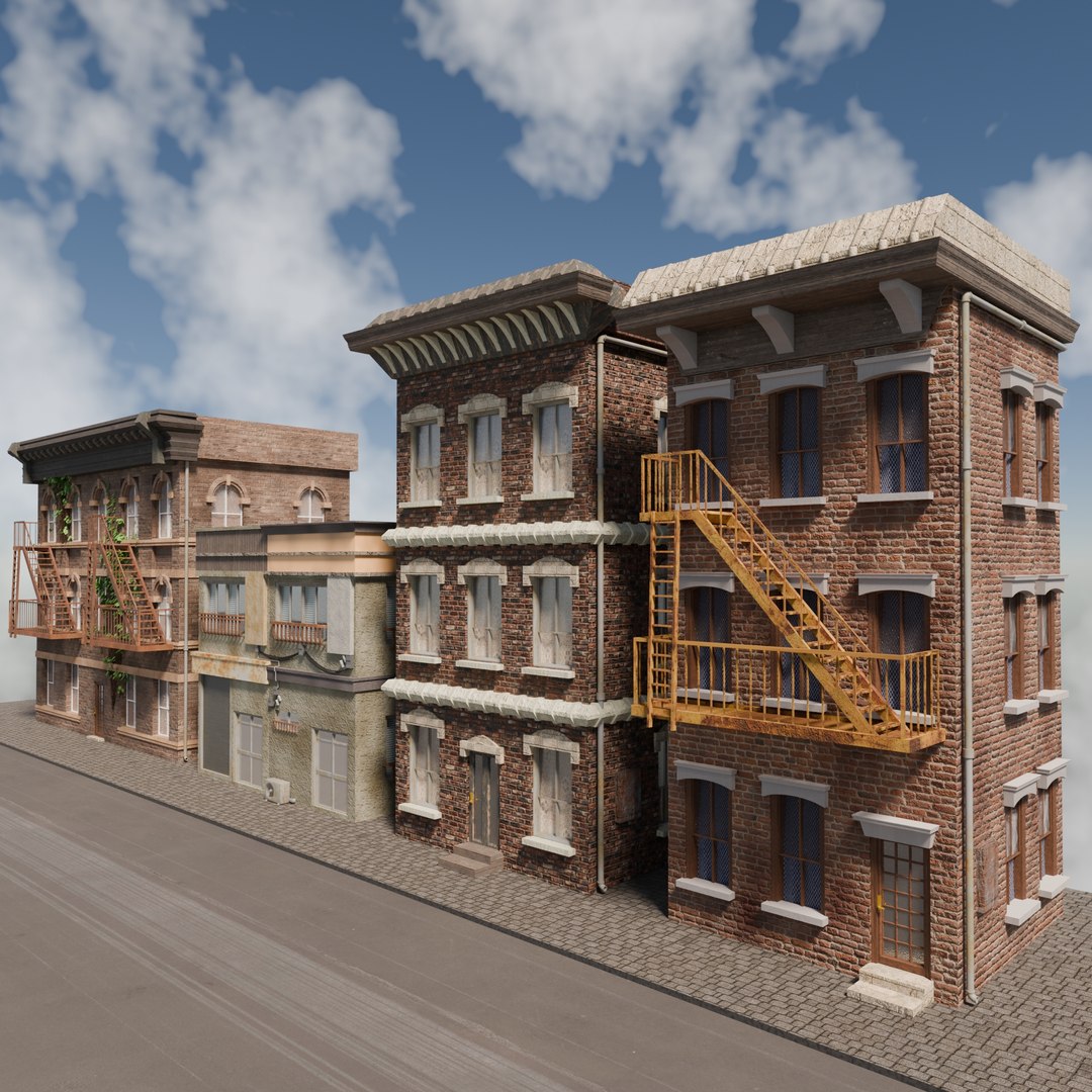 3D Model Apartment Buildings Collection Low Poly Game-Ready 3D Models ...