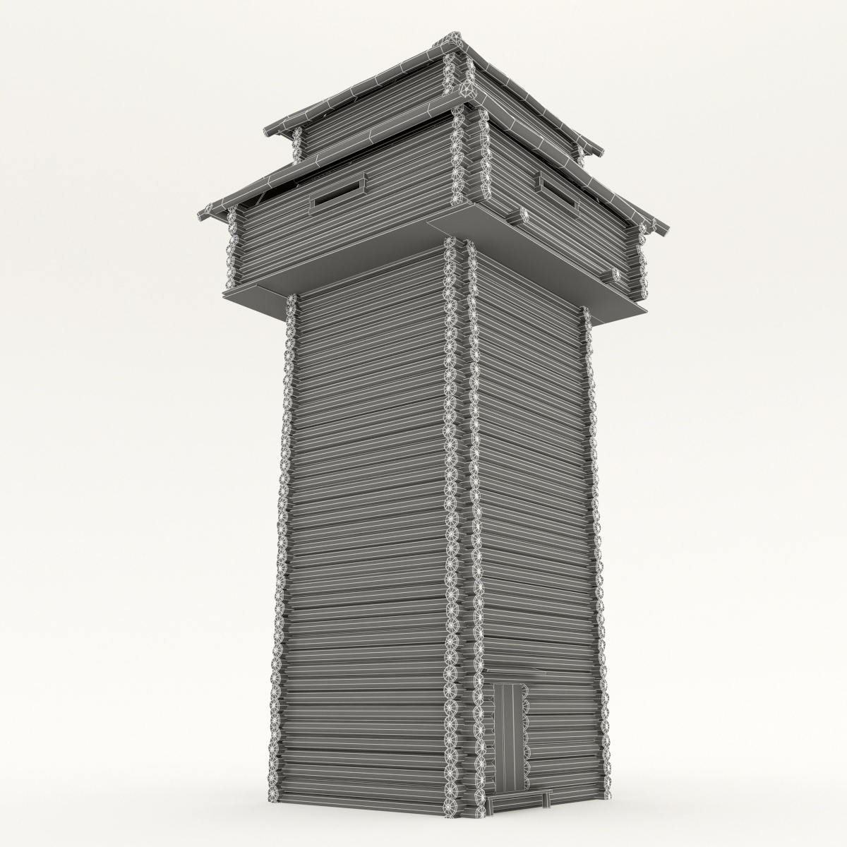 wood tower 3d model
