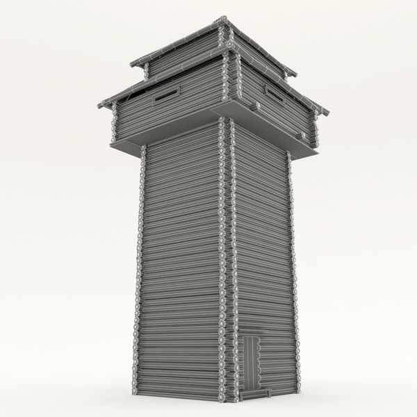 wood tower 3d model