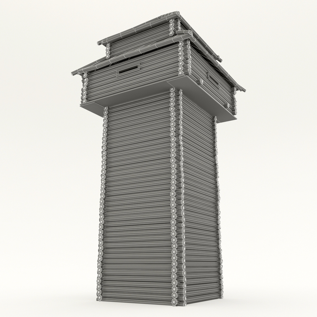 wood tower 3d model