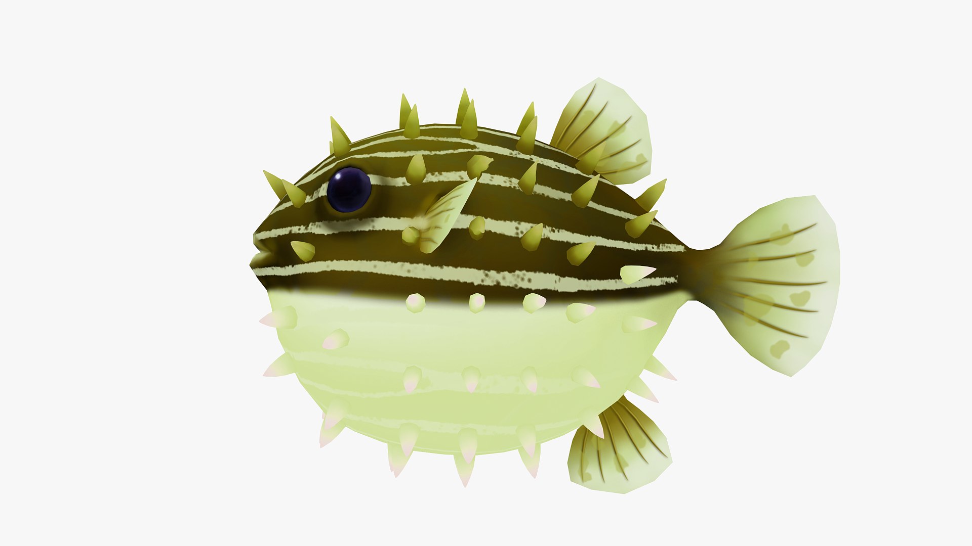 Animated pufferfish 3D model - TurboSquid 2155025