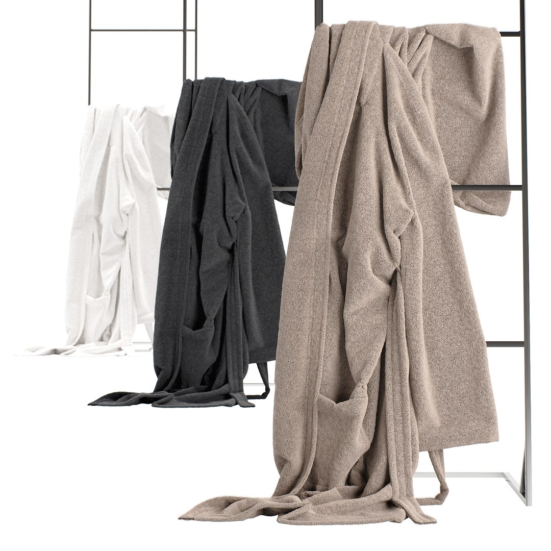 Bathrobe Hanging Set 07 3D Model - TurboSquid 2004367