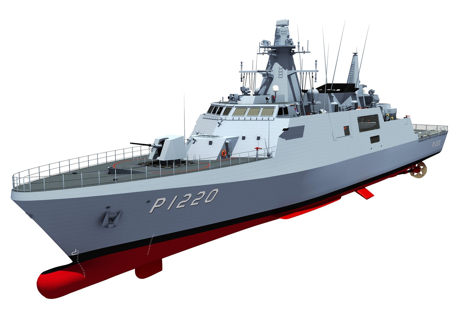 TCG AKHISAR Turkish Hisar-class Offshore Patrol Vessel 3D - TurboSquid ...