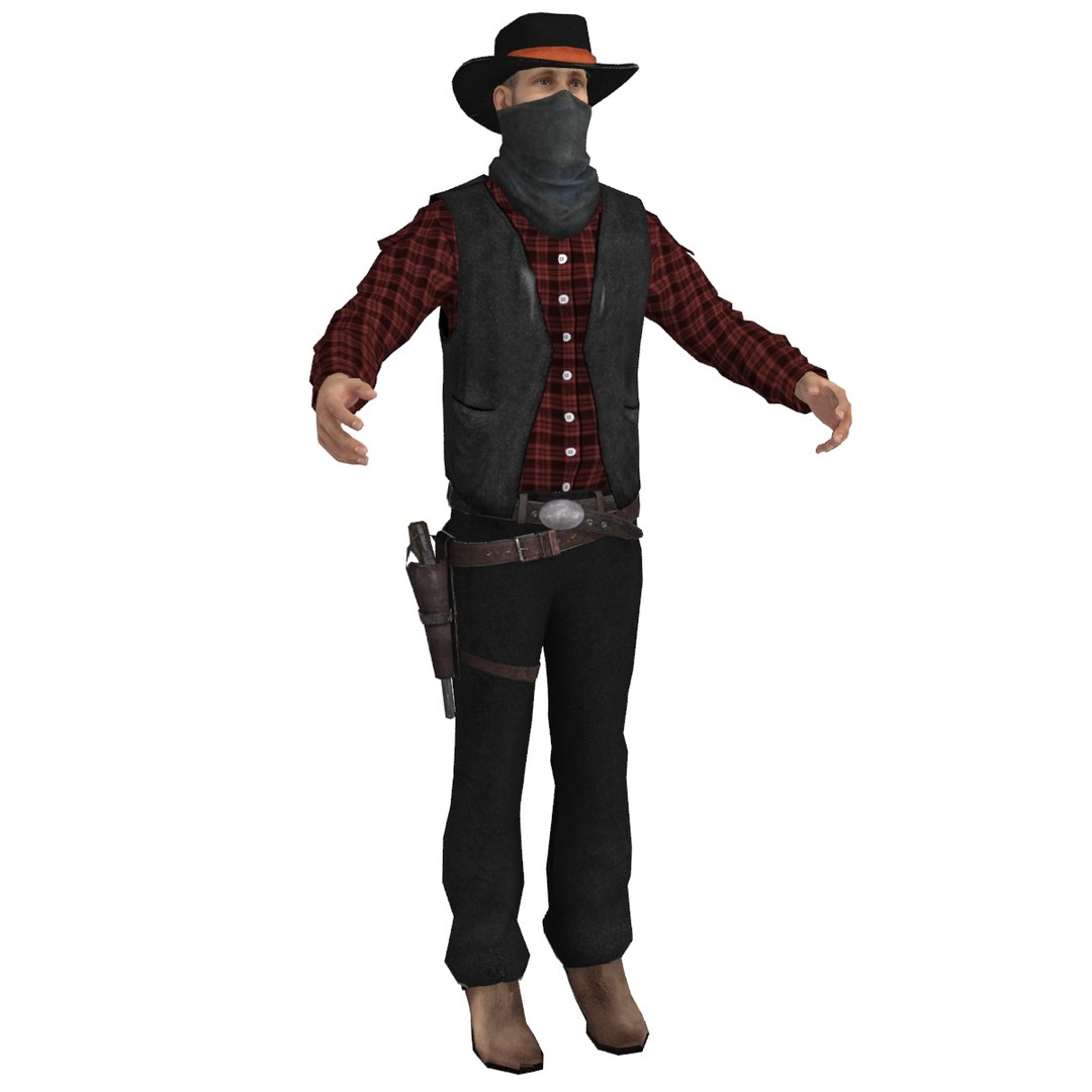 3d Model Wild West Cowboy