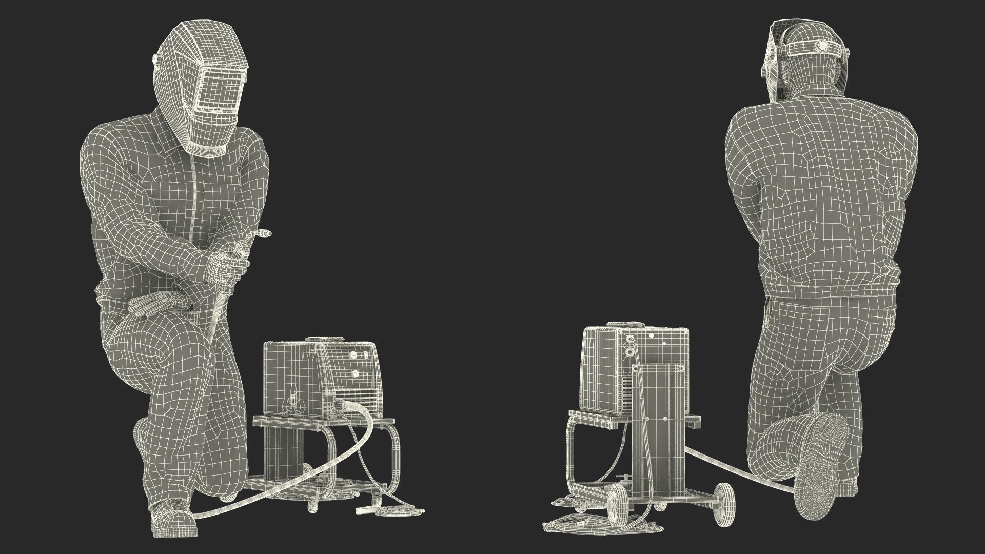 Welder with Welding Machine 3D model - TurboSquid 2058147
