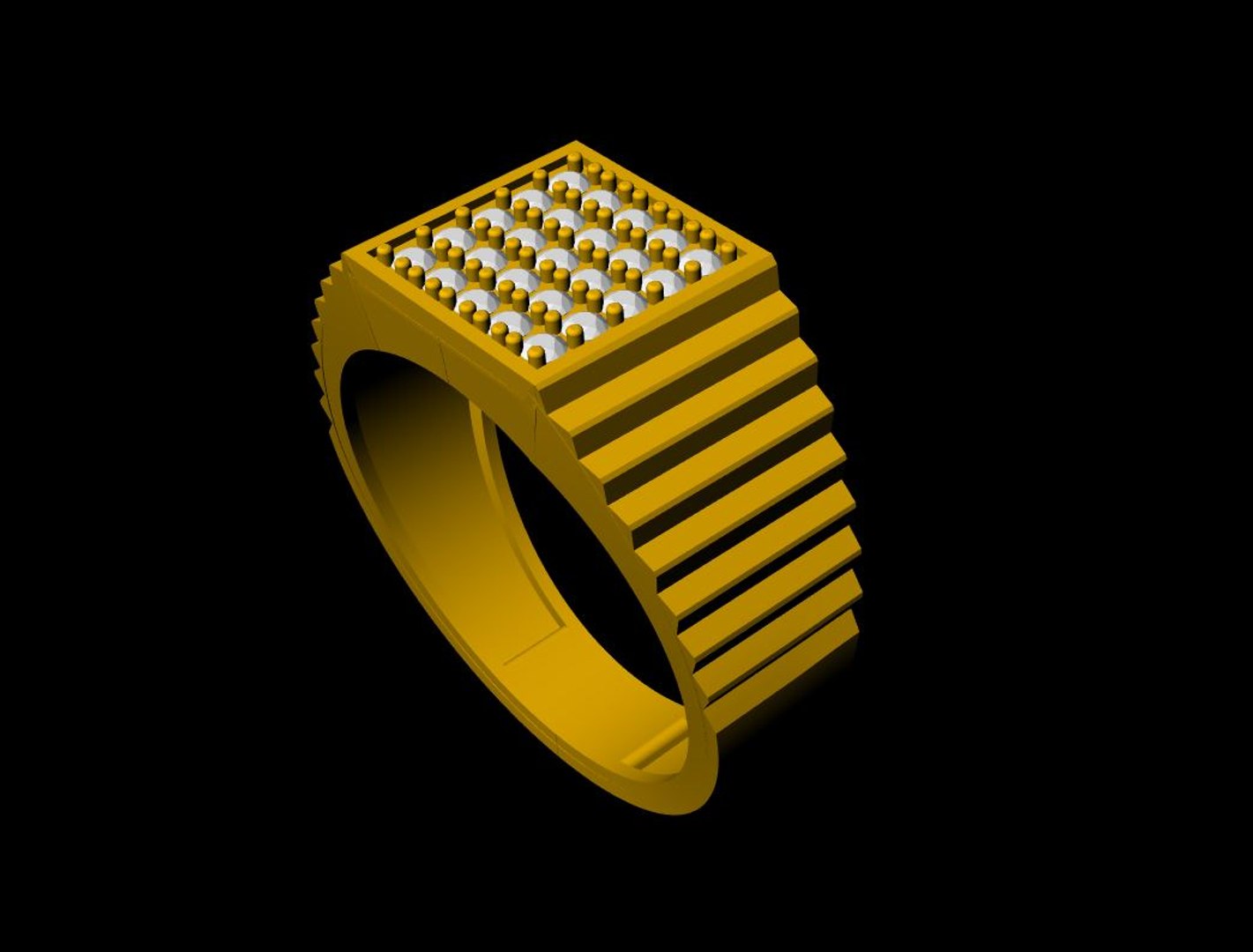 3D Diamond Gents Ring -6 Pis - 007 - TurboSquid 2329700