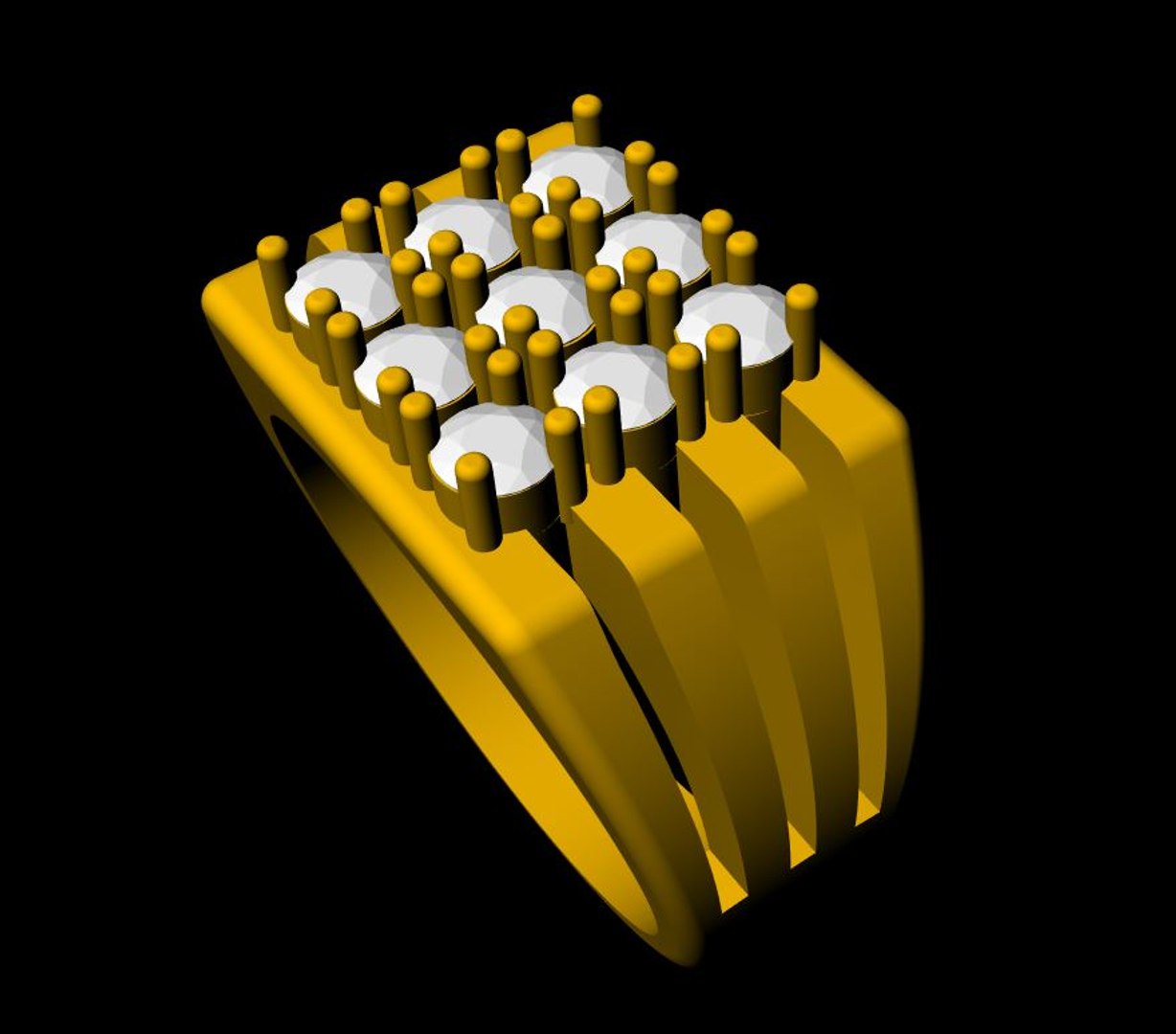 3D Diamond Gents Ring -6 Pis - 007 - TurboSquid 2329700