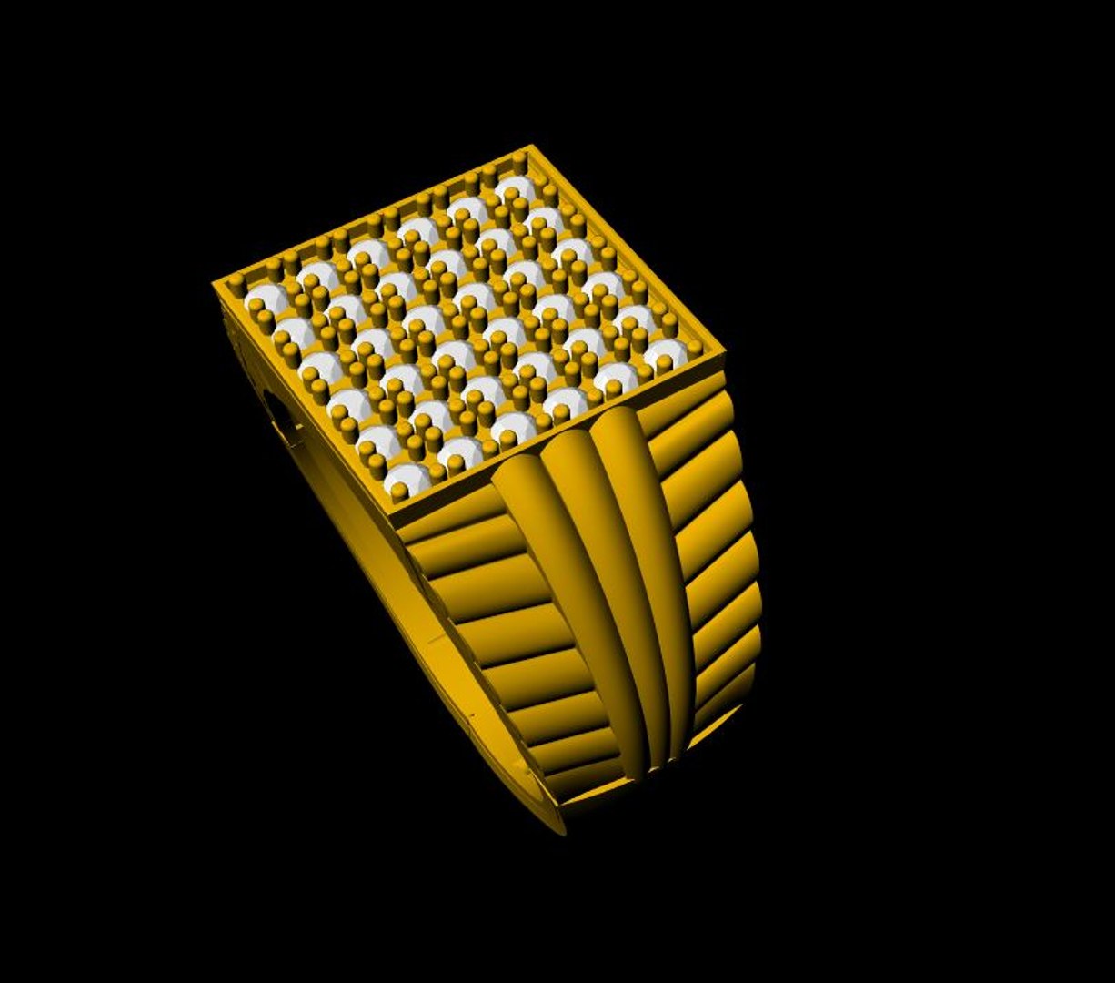 3D Diamond Gents Ring -6 Pis - 007 - TurboSquid 2329700