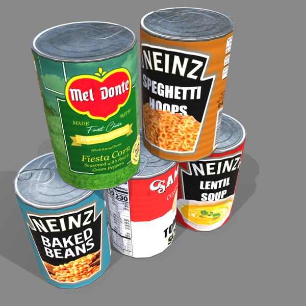 3d model of cans progresso soup