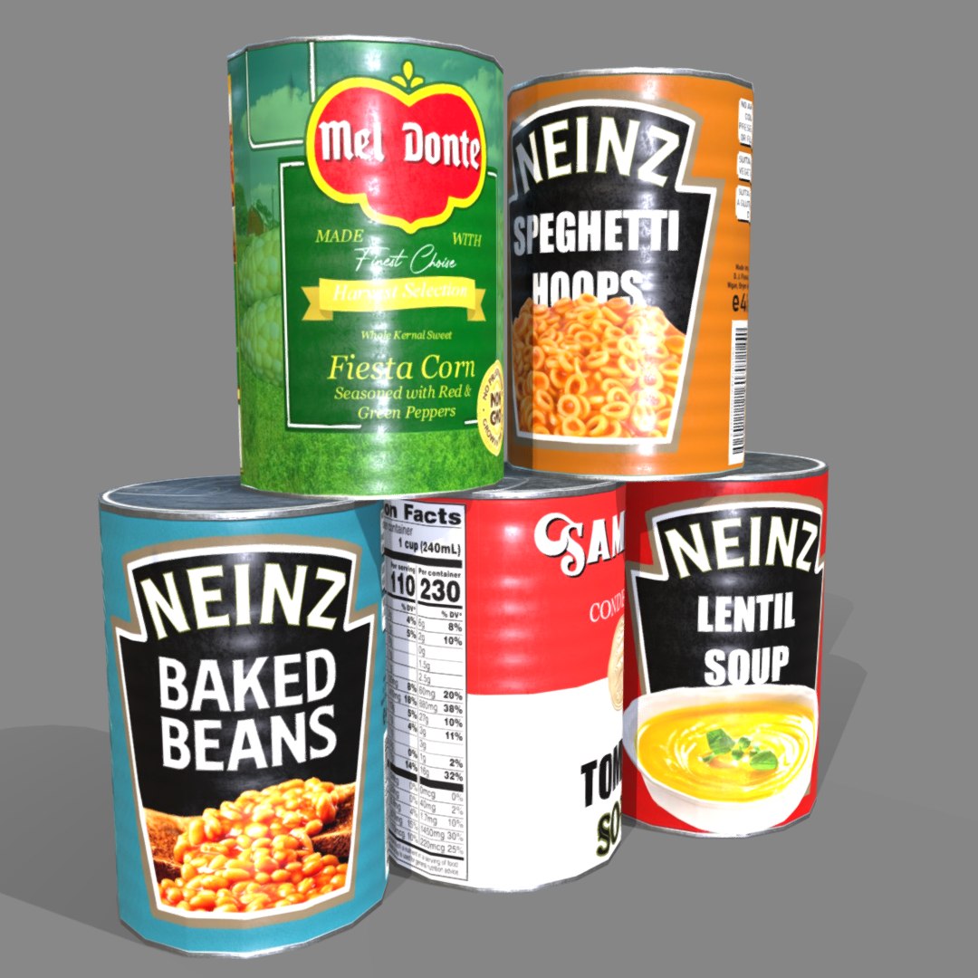 3D Cans Polys Food Model - TurboSquid 1639451