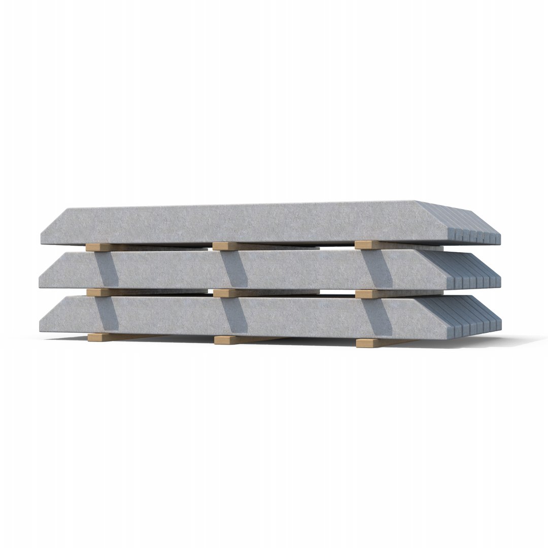 3D Stacked Concrete Spur Slabs Model - TurboSquid 2189925