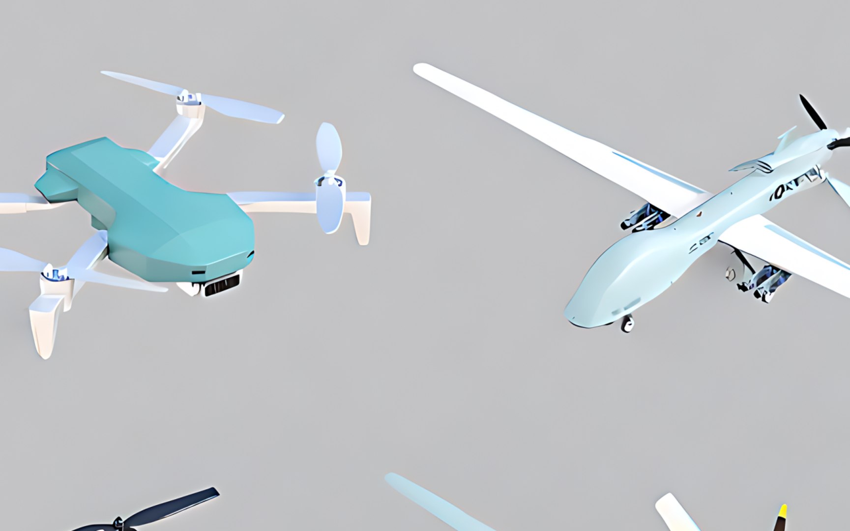 Quadcopter Drones Collection Aircraft Drone 3D Model - TurboSquid 2397499