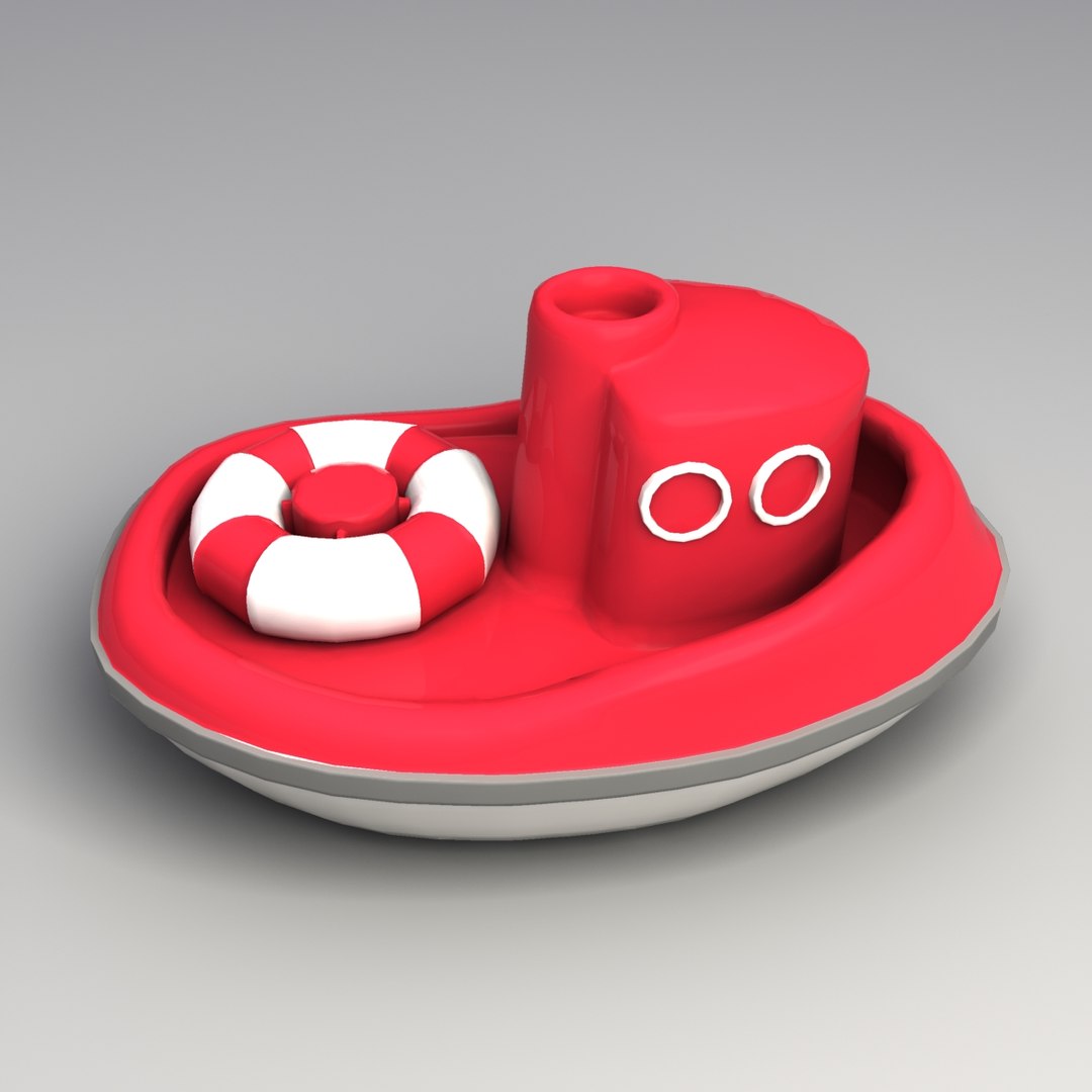 3ds max toy plastic tug boat