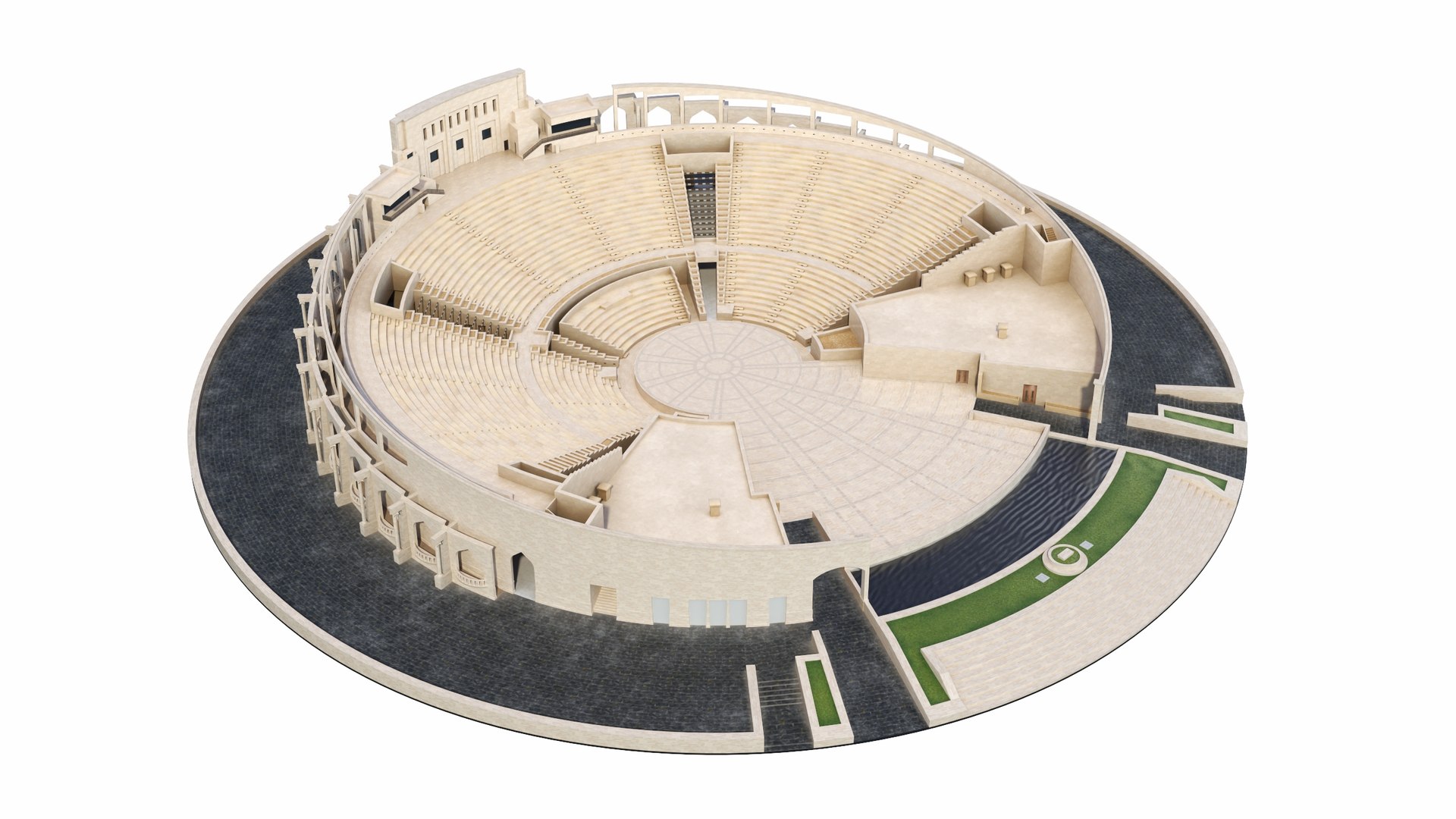 3D Katara Amphitheater Model - TurboSquid 2217146
