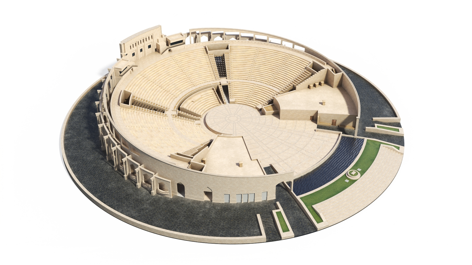 3D Katara Amphitheater Model - TurboSquid 2217146