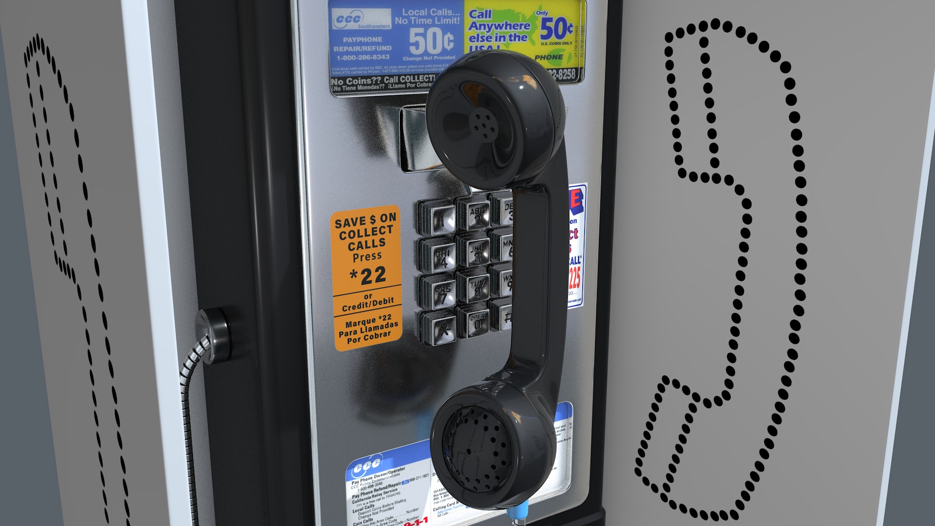 Pay Phone Booth 3D model - TurboSquid 2029101