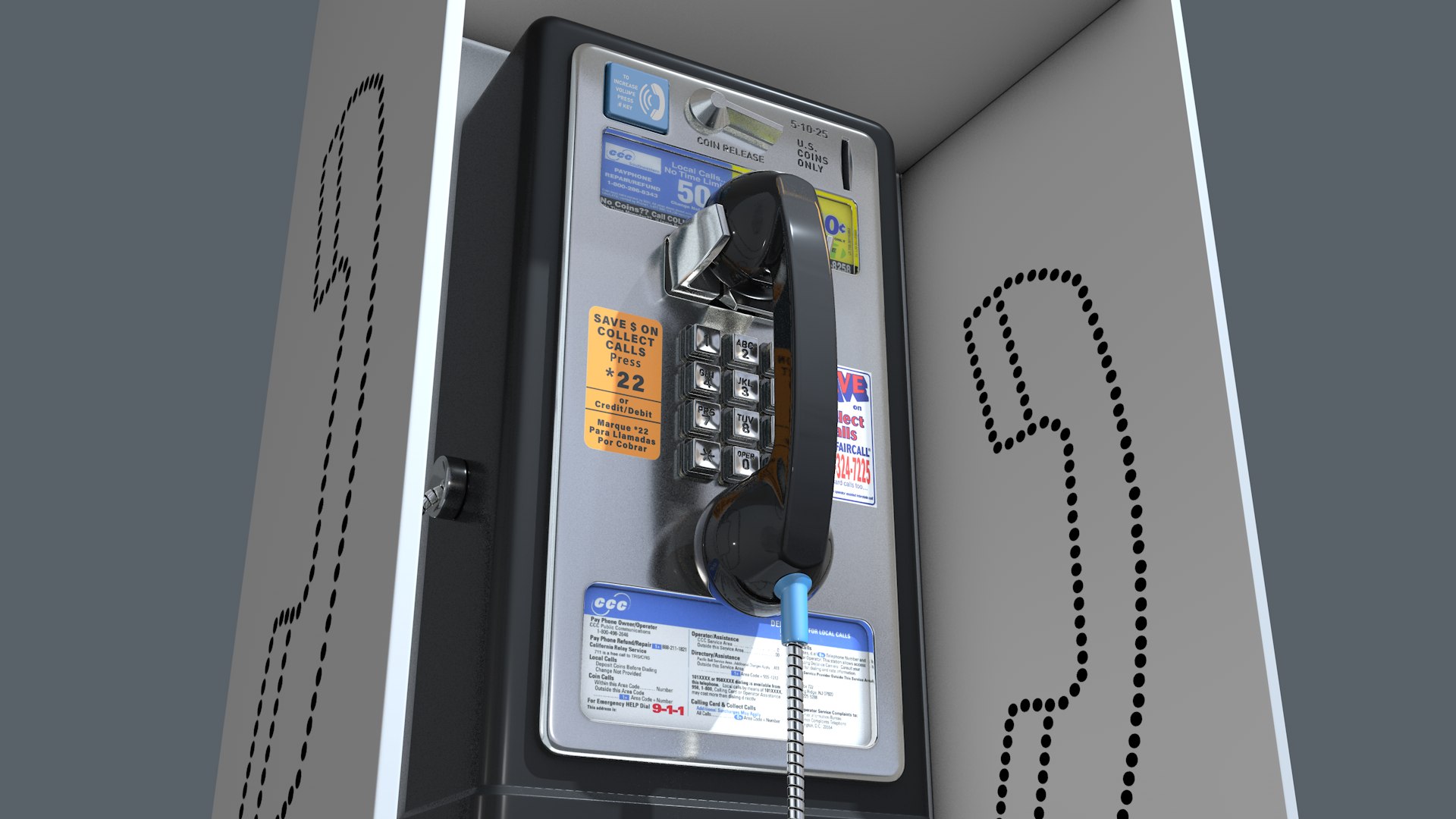 Pay Phone Booth 3D Model - TurboSquid 2029101