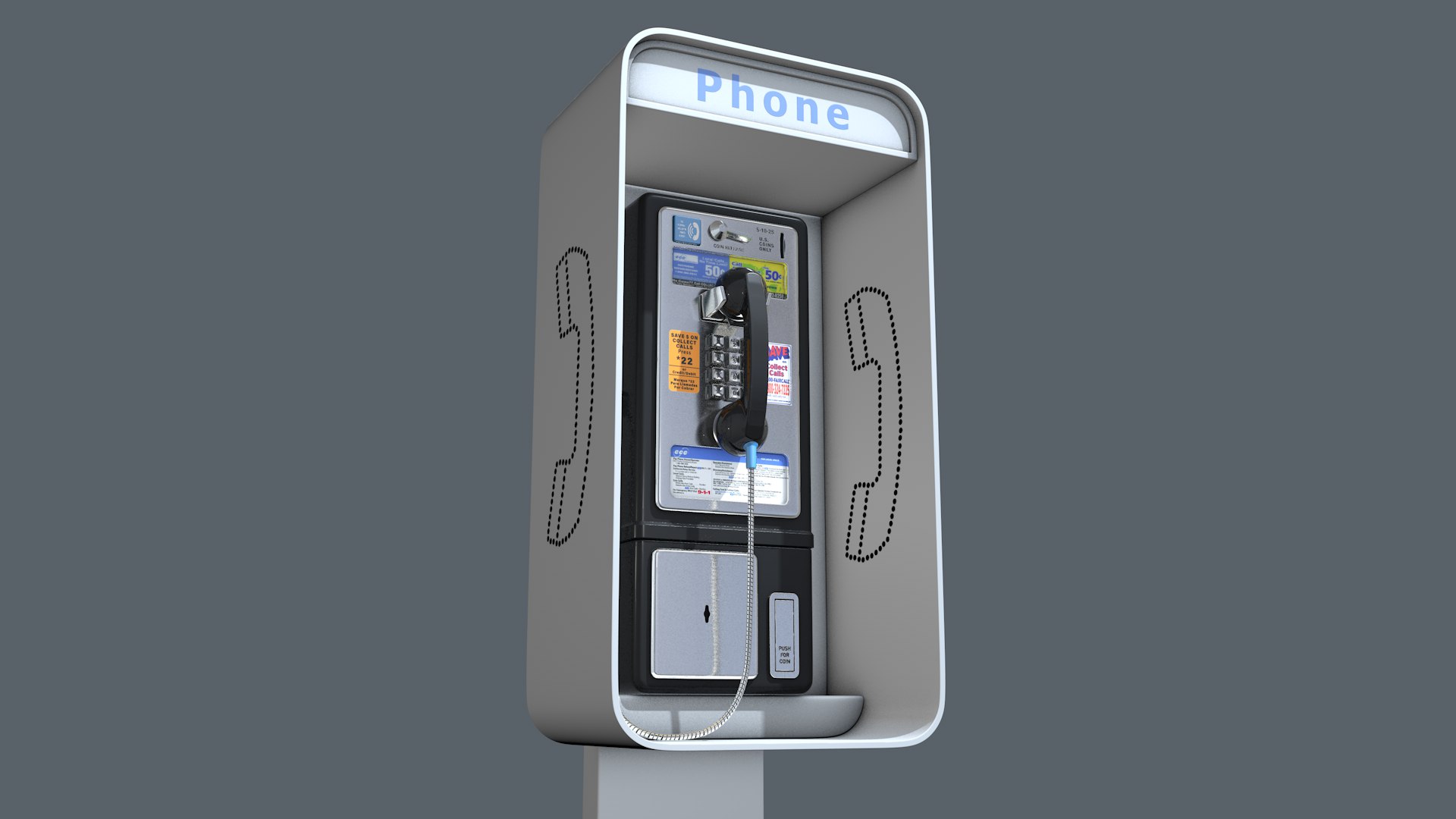 Pay Phone Booth 3D model - TurboSquid 2029101