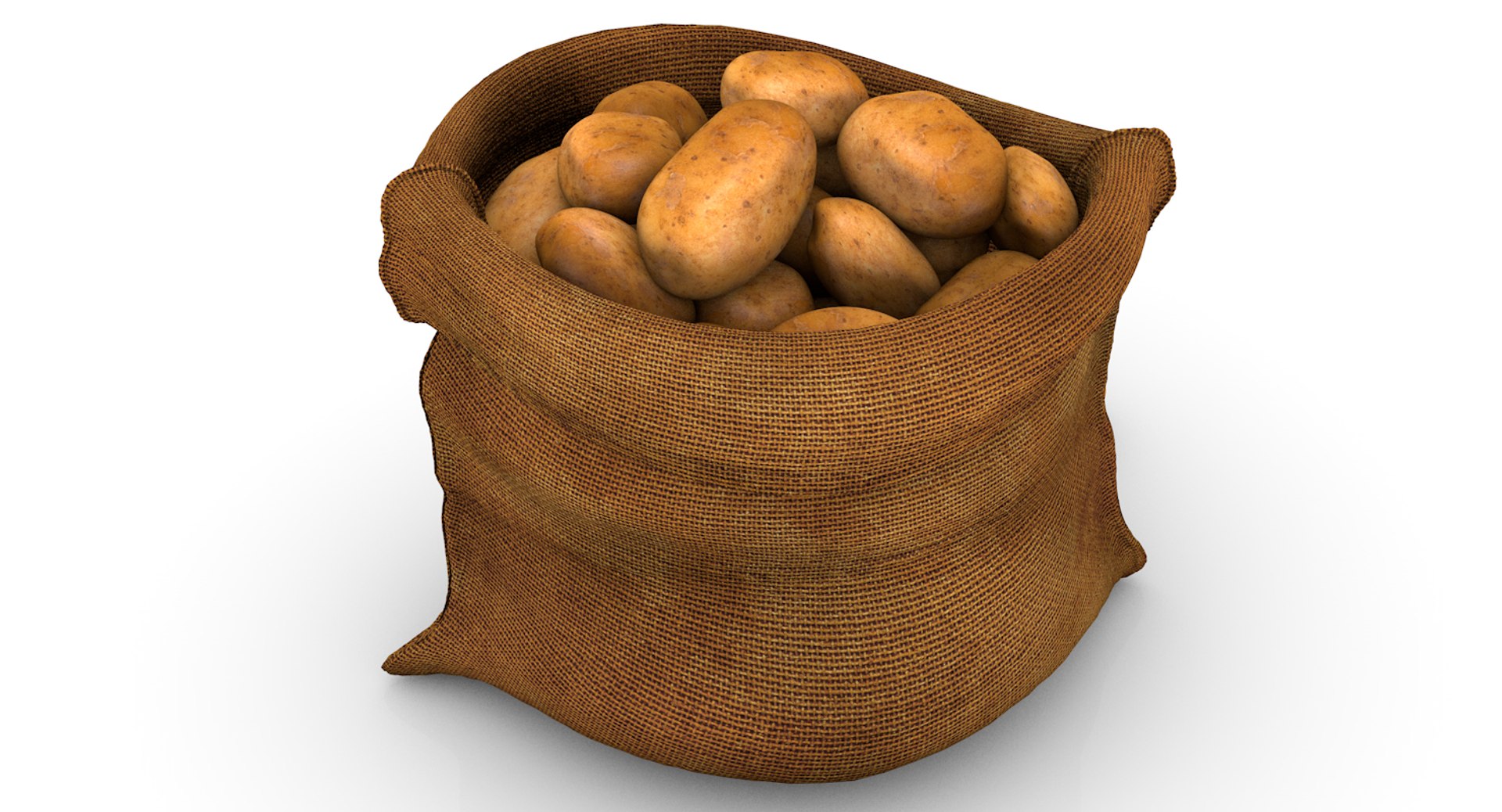 3d Modeled Sack Potatoes Model