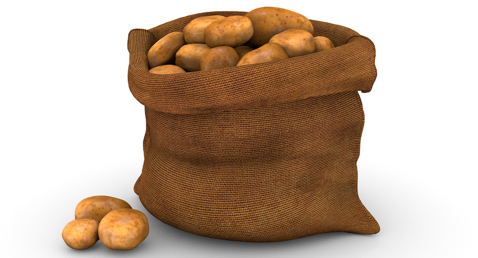 3d Modeled Sack Potatoes Model
