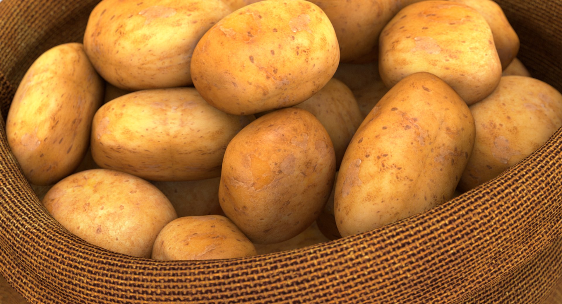3d Modeled Sack Potatoes Model