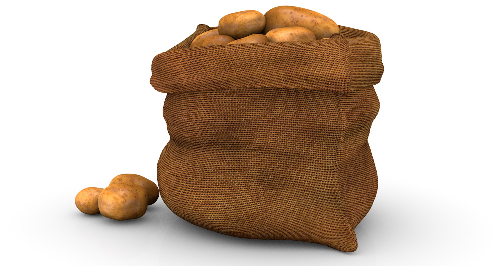 3d Modeled Sack Potatoes Model