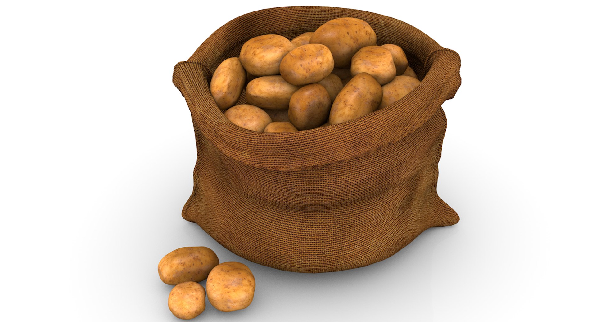 3d Modeled Sack Potatoes Model