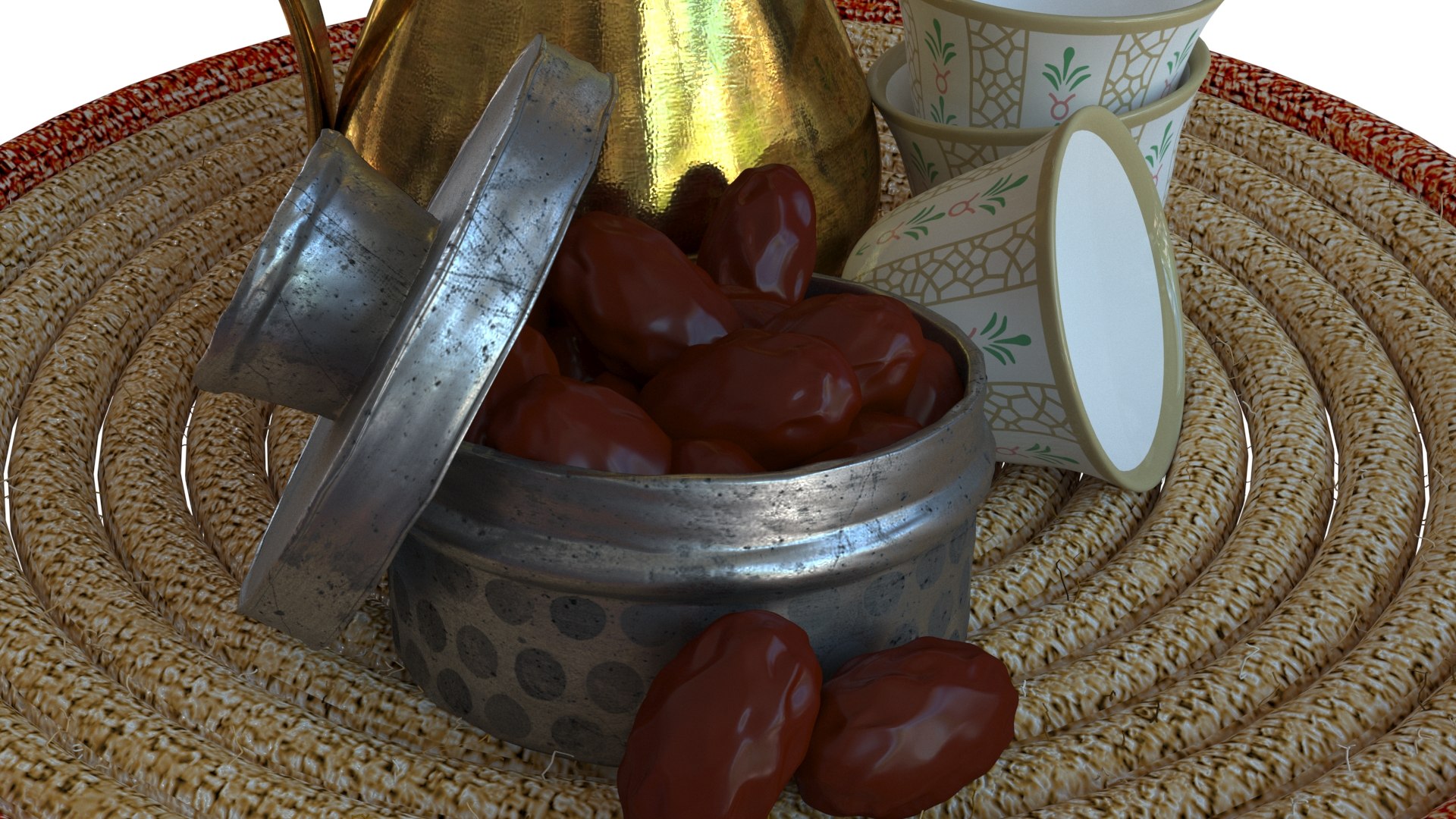 Dallah Coffee Pot Dates 3D Model - TurboSquid 1512204