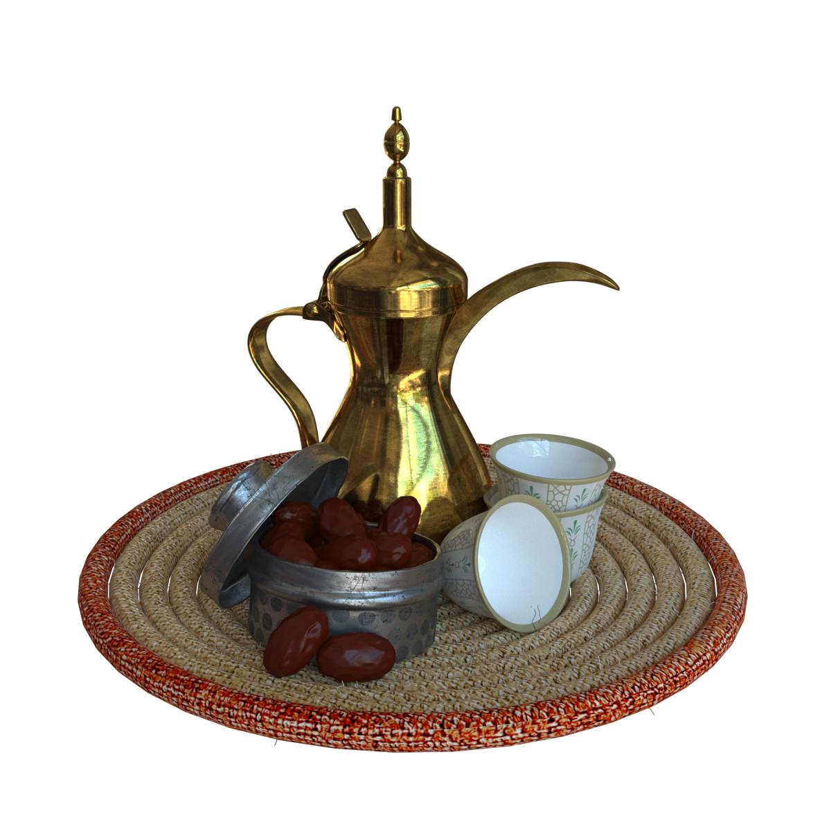 Dallah coffee pot dates 3D model - TurboSquid 1512204