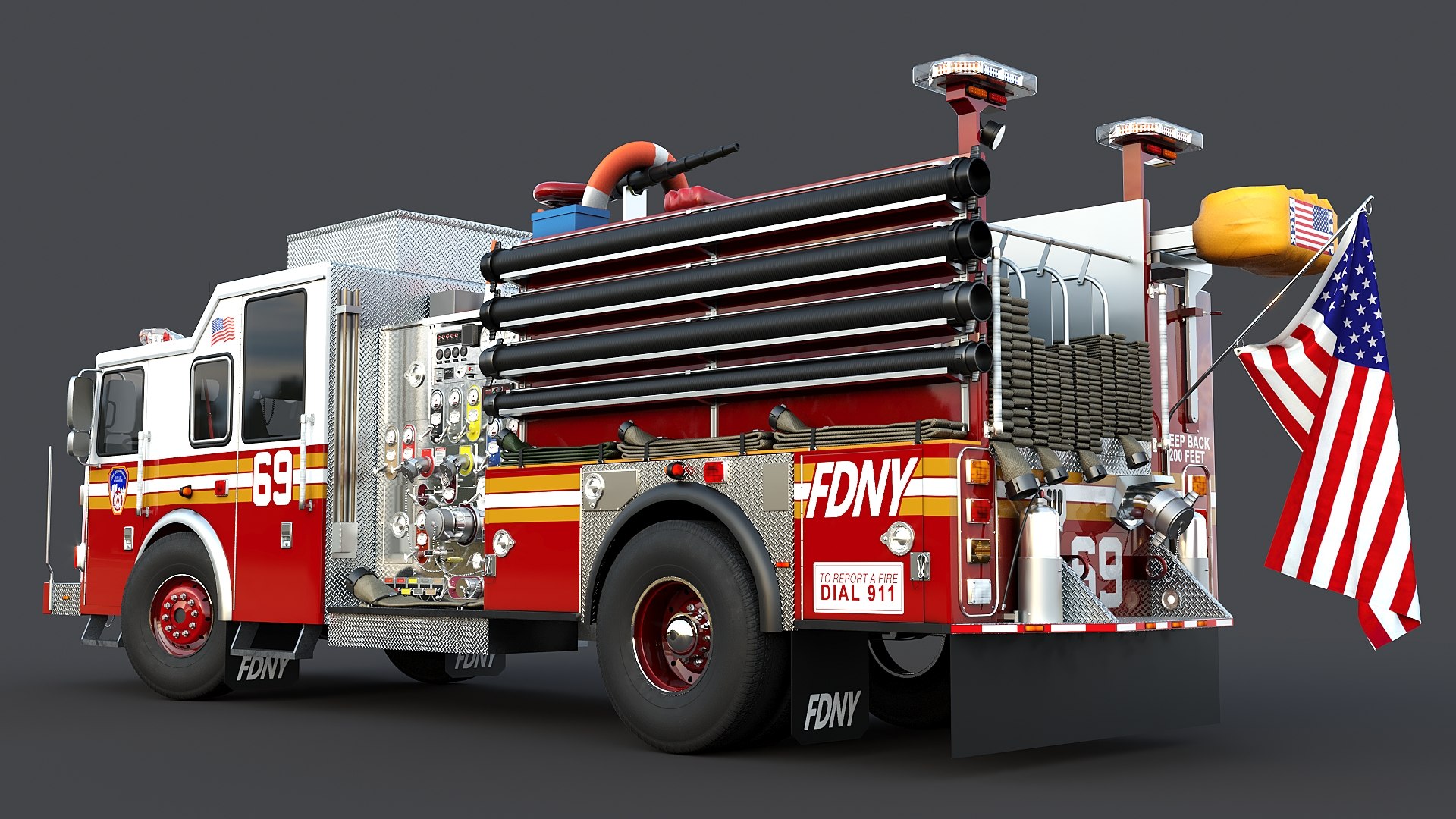 Fire Truck Engine FDNY 3D model - TurboSquid 1814644