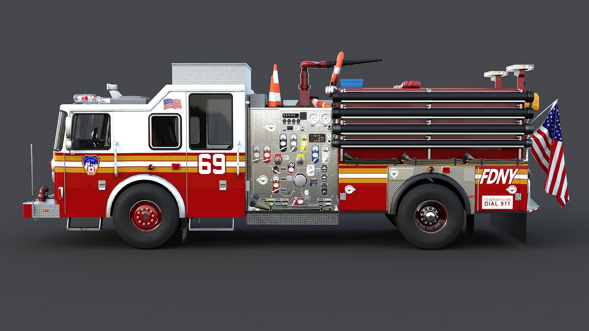 Fire Truck Engine FDNY 3D model - TurboSquid 1814644