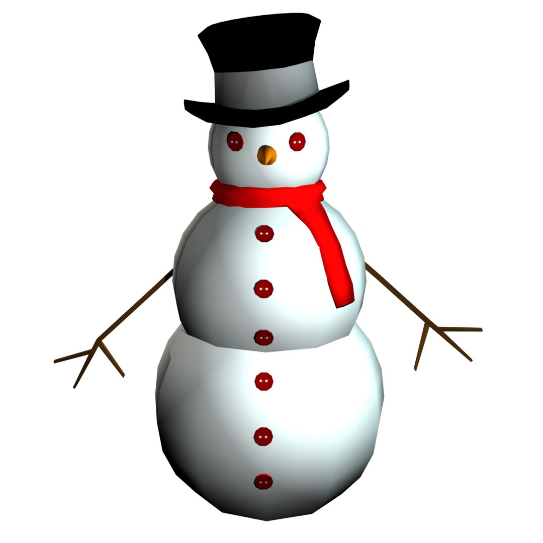 3d snow man rigged animation