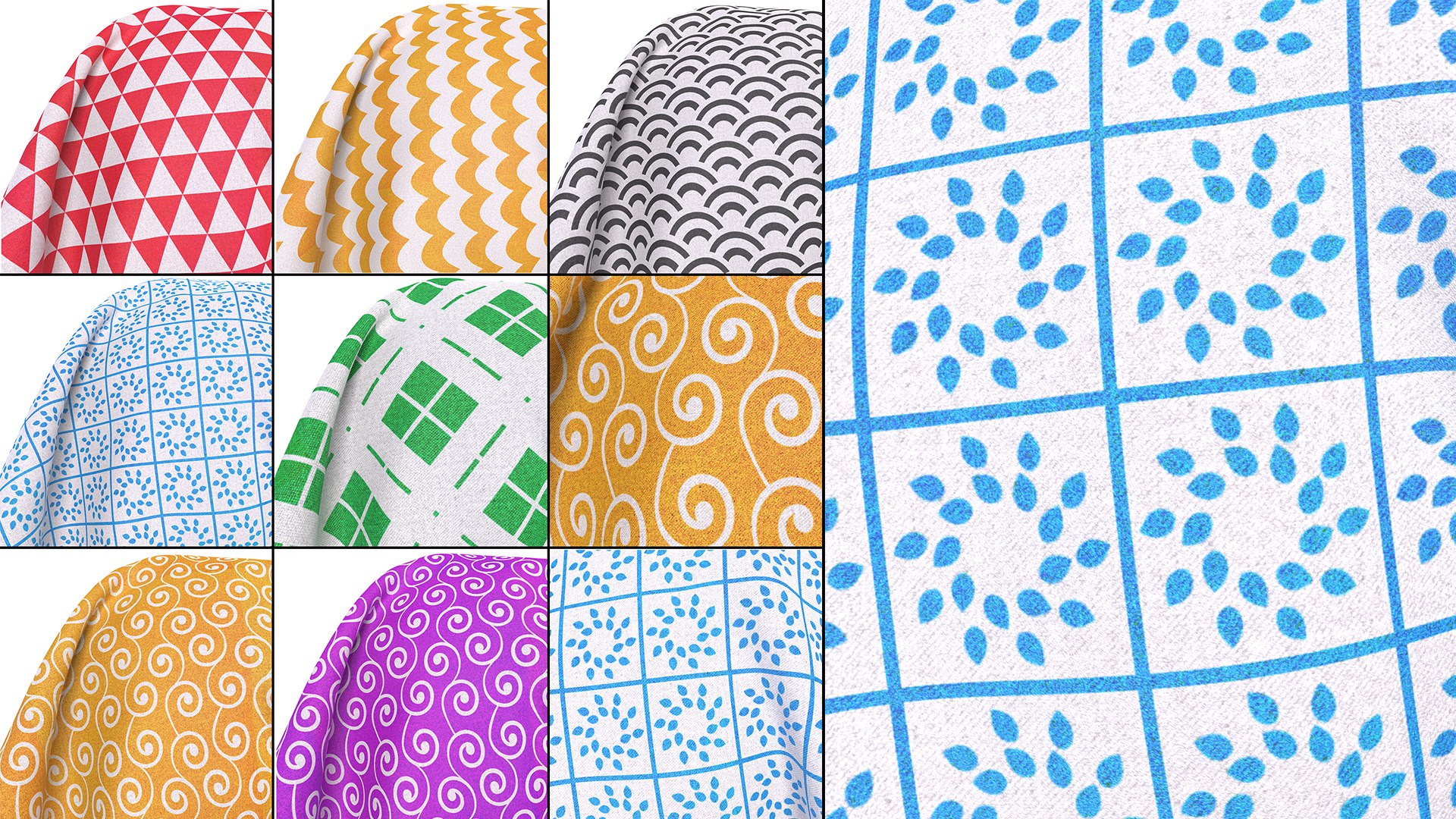 3D patterned fabric-set02 - TurboSquid 2063608