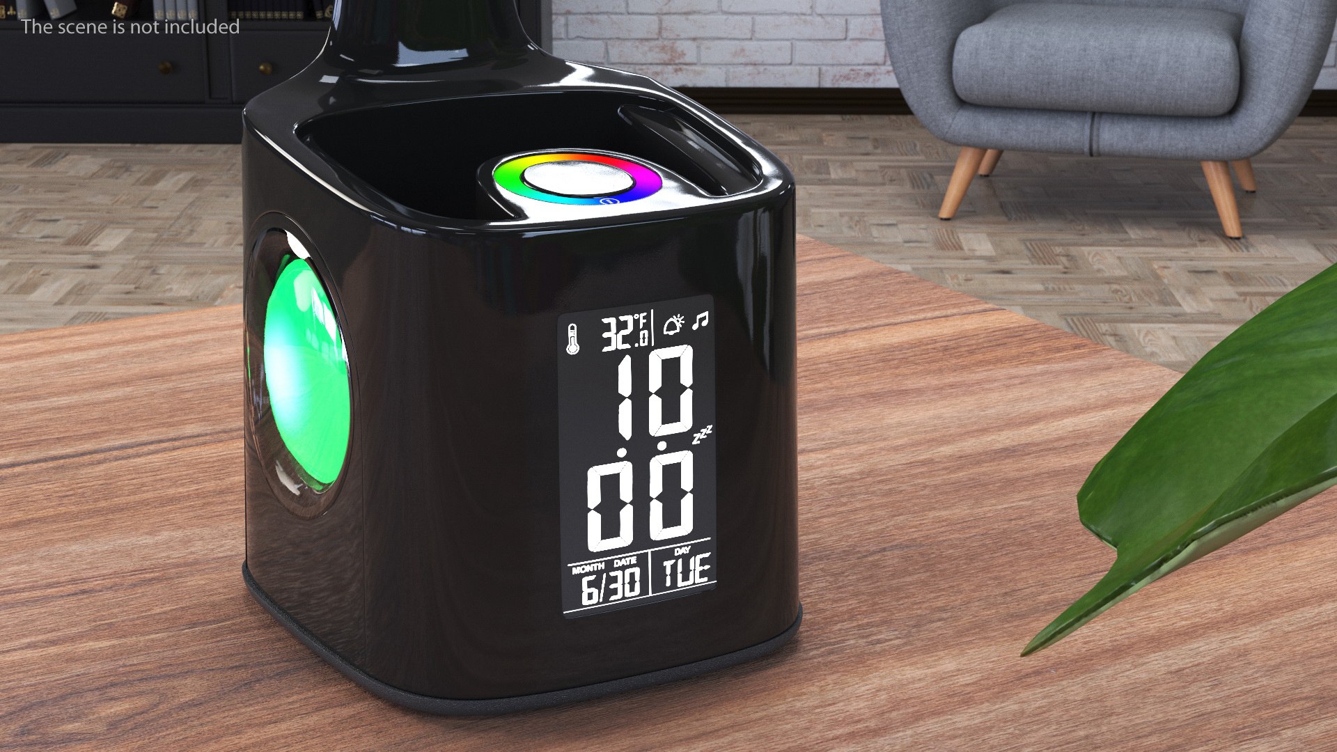 Black Desk Lamp Clock Switched On 3D Model - TurboSquid 2133327