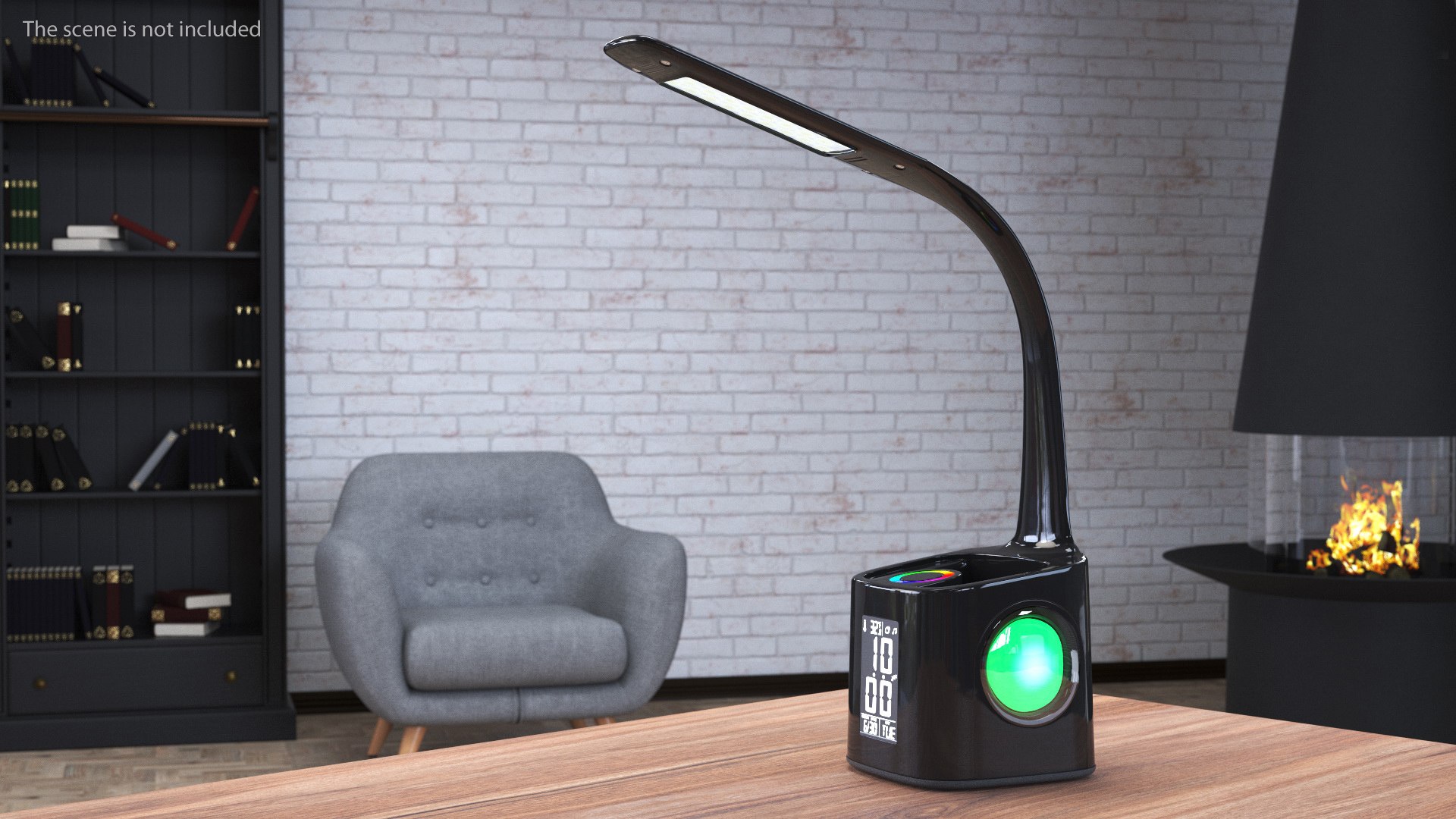 Black Desk Lamp Clock Switched On 3D Model - TurboSquid 2133327