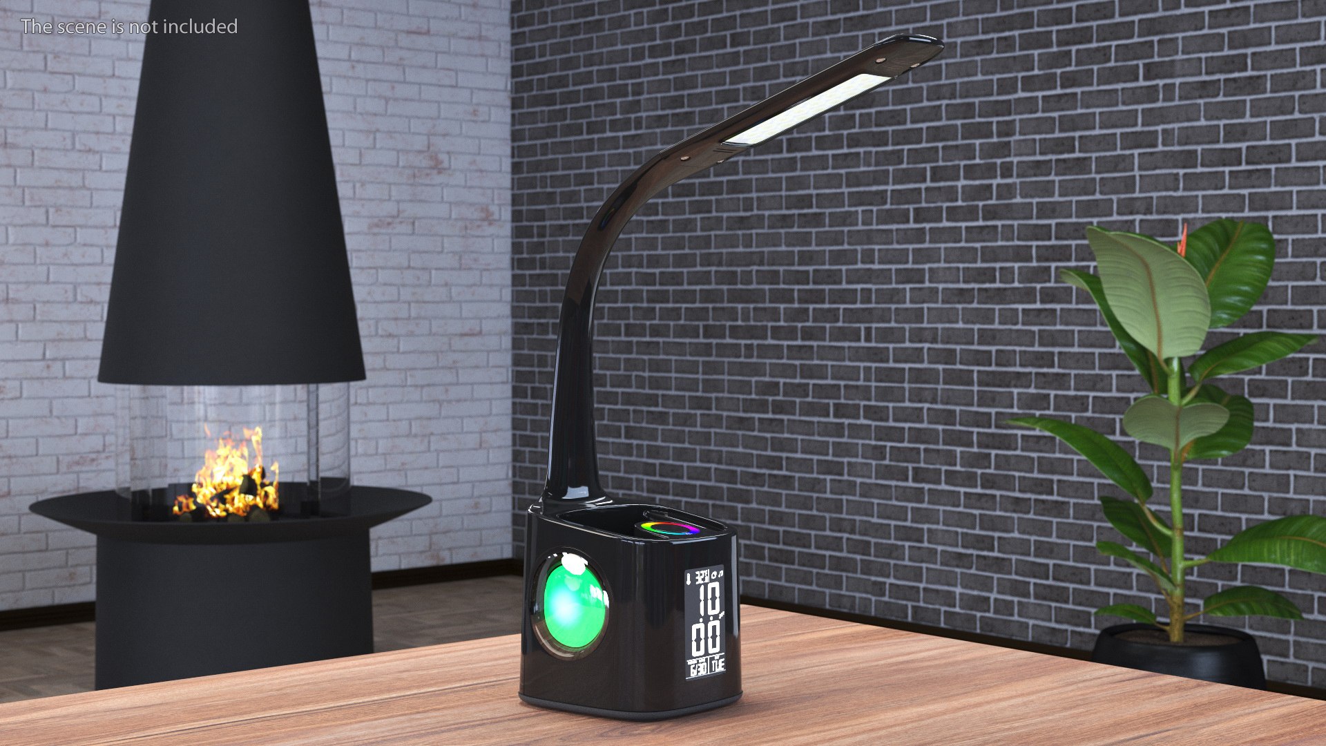 Black Desk Lamp Clock Switched On 3D Model - TurboSquid 2133327