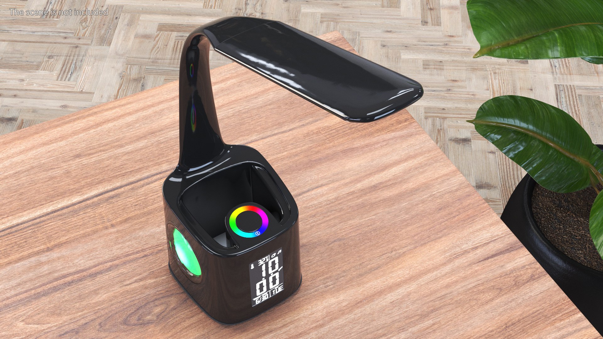 Black Desk Lamp Clock Switched On 3D Model - TurboSquid 2133327