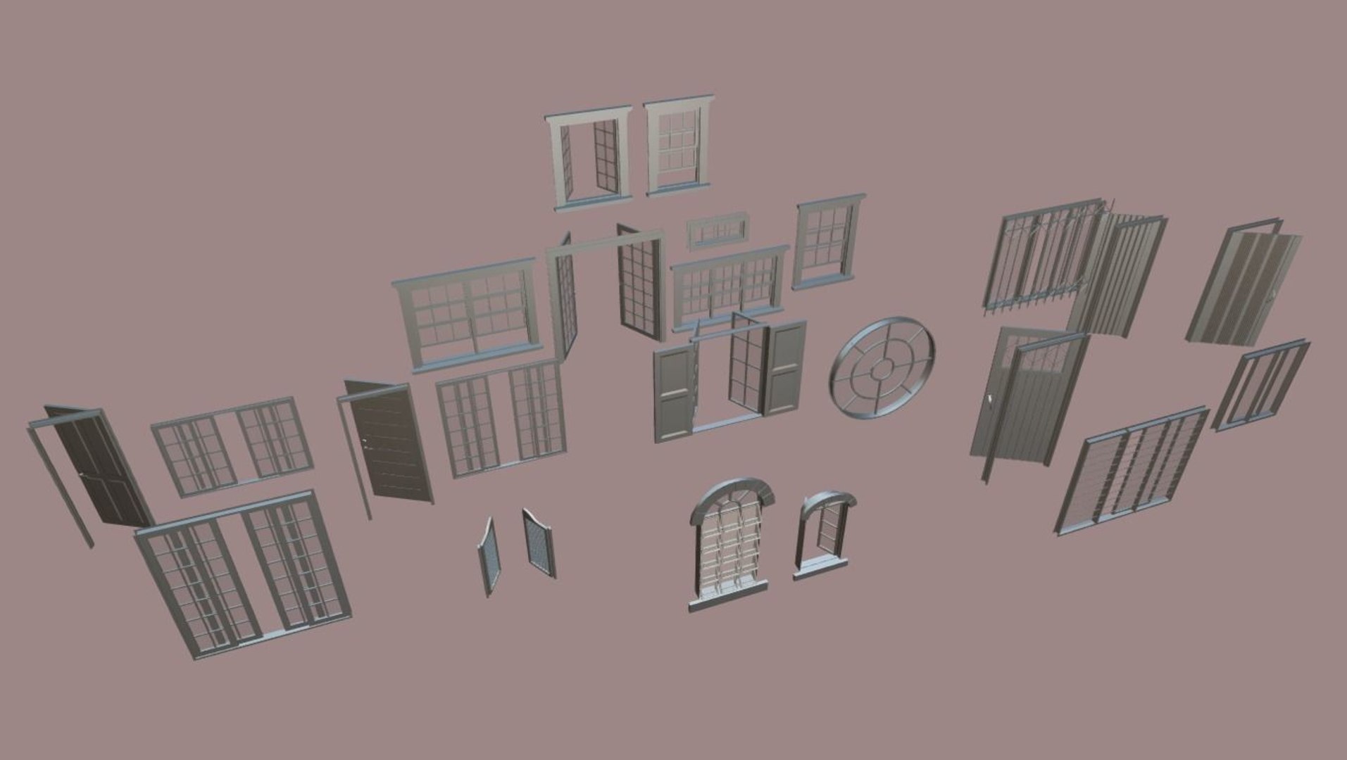 Various Types Of Doors And Windows 3D Model - TurboSquid 1814036