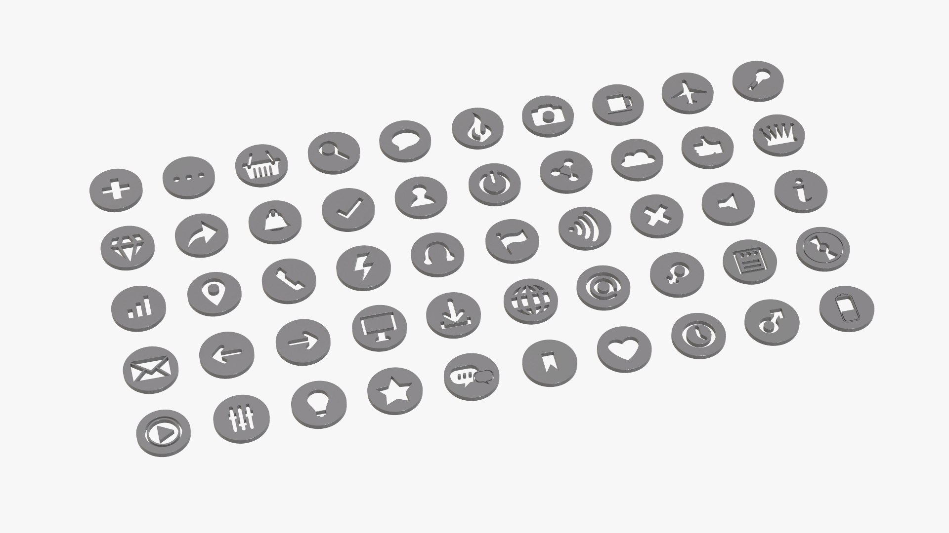 50 universal icons illustration 3D model - TurboSquid 1649665