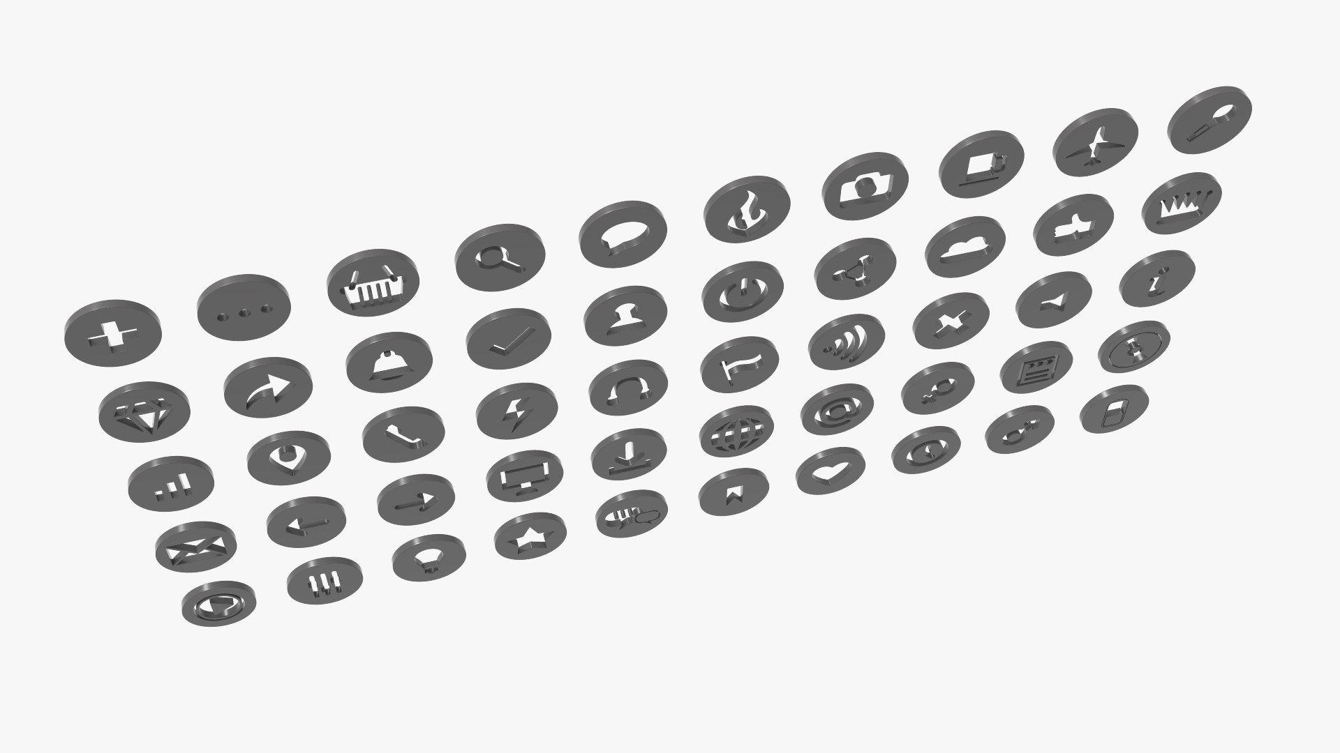 50 universal icons illustration 3D model - TurboSquid 1649665