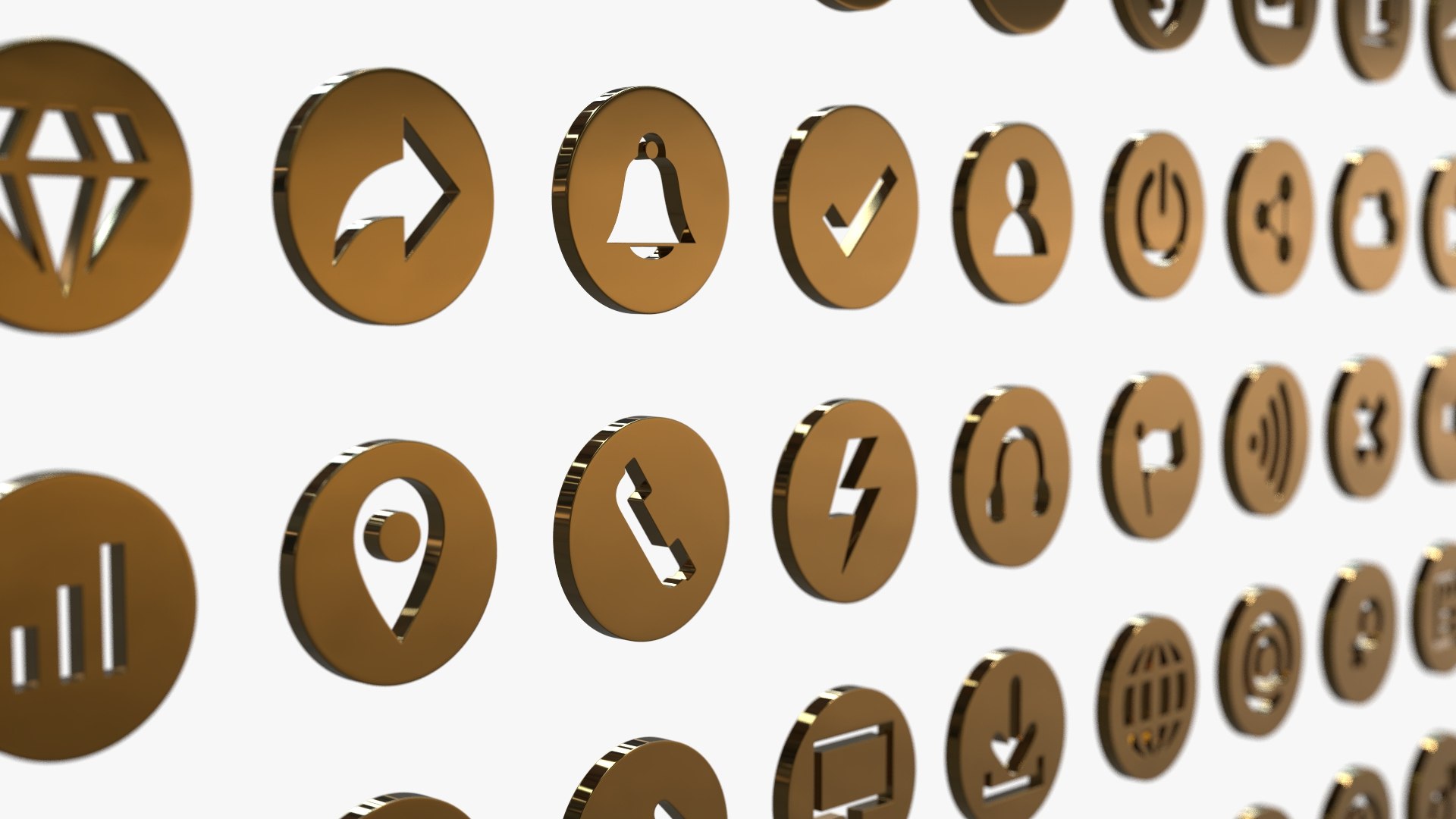 50 universal icons illustration 3D model - TurboSquid 1649665