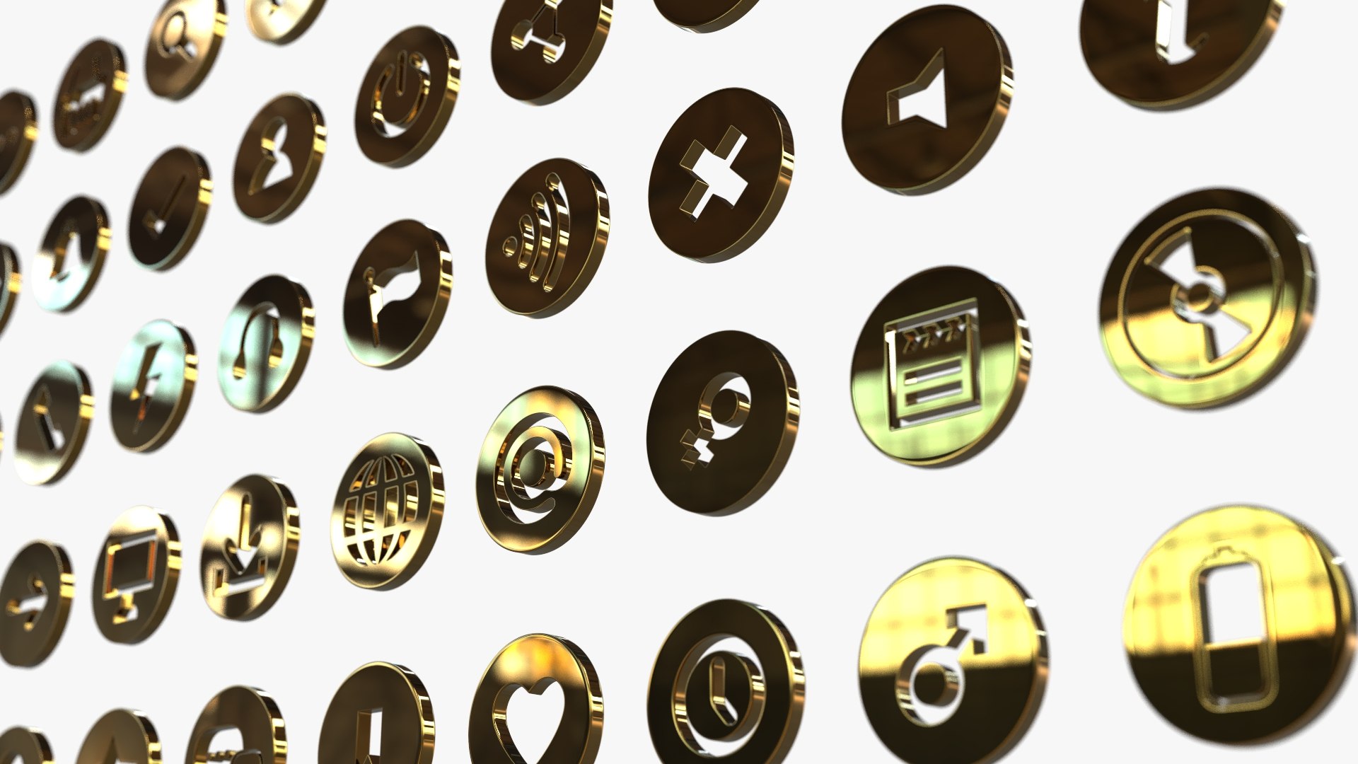 50 universal icons illustration 3D model - TurboSquid 1649665