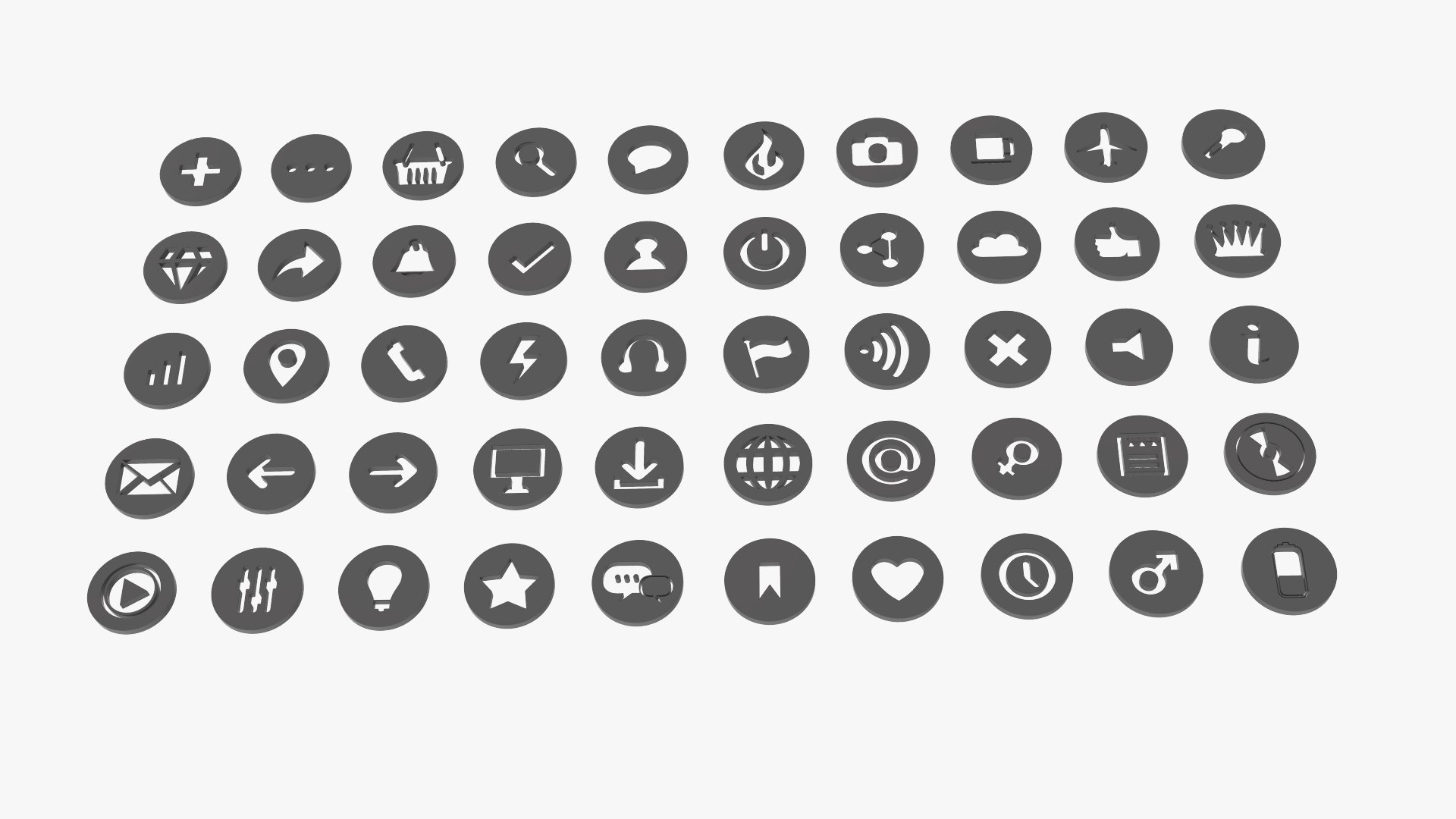 50 universal icons illustration 3D model - TurboSquid 1649665