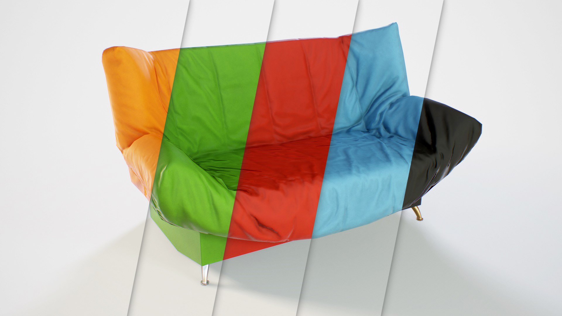 Pbr Customizable Futon Sofa 3D Model - TurboSquid 1256921