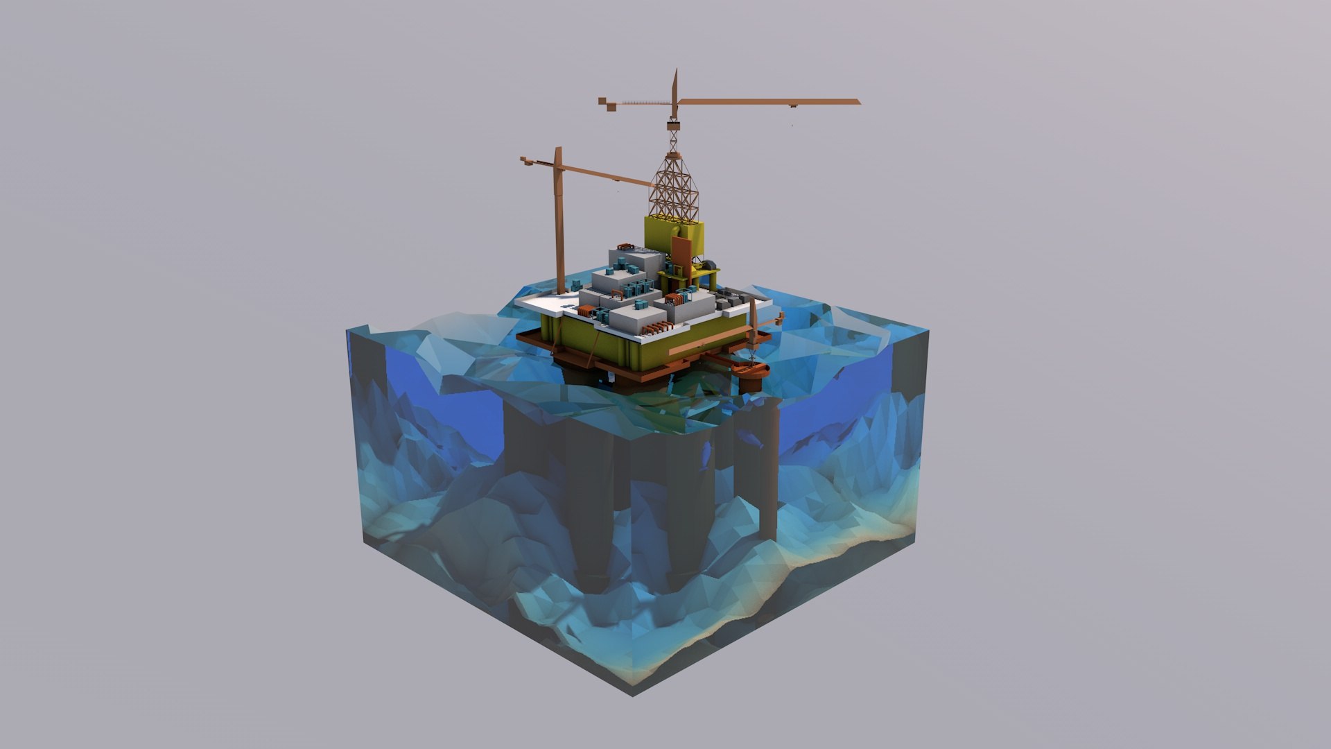 Oil Rig C4d